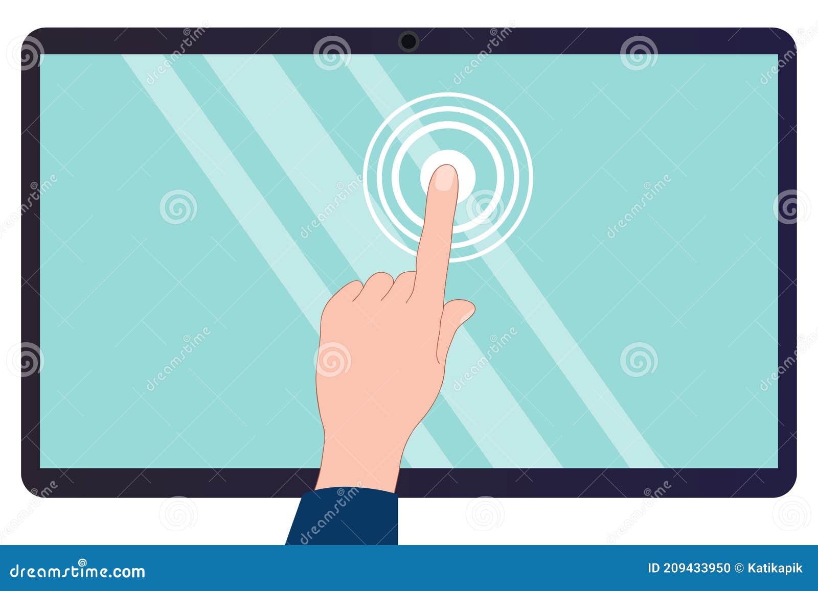 Hand Movement on the Touch Screen. Tablet and Hand Control Stock ...