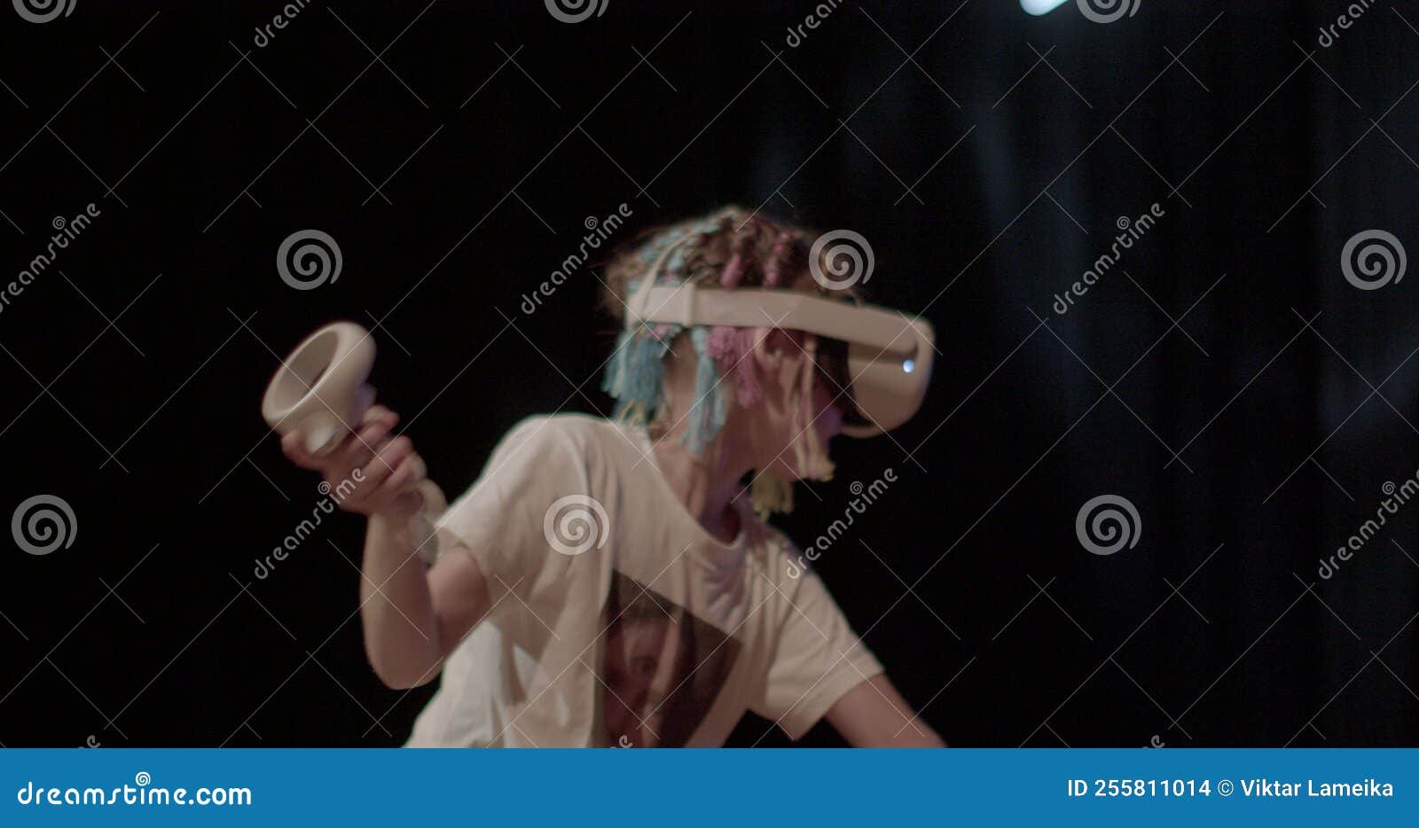 Hand Movements Using Vr Glasses Boy Controls Augmented Reality ...