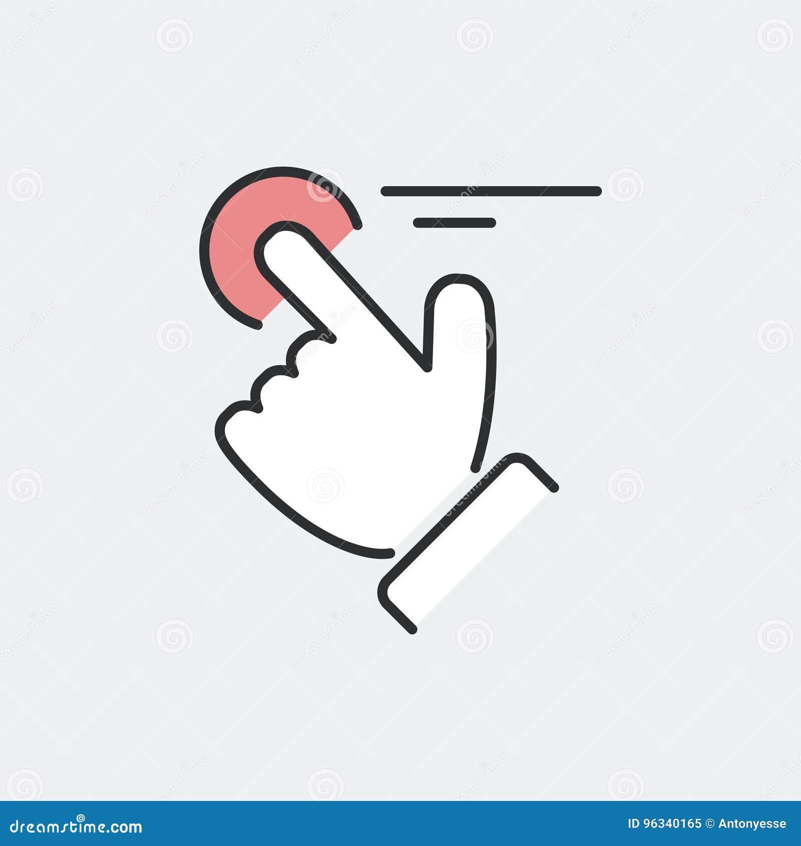 Hand Moving Button To the Left. Stock Vector - Illustration of choice, potentiometer: 96340165