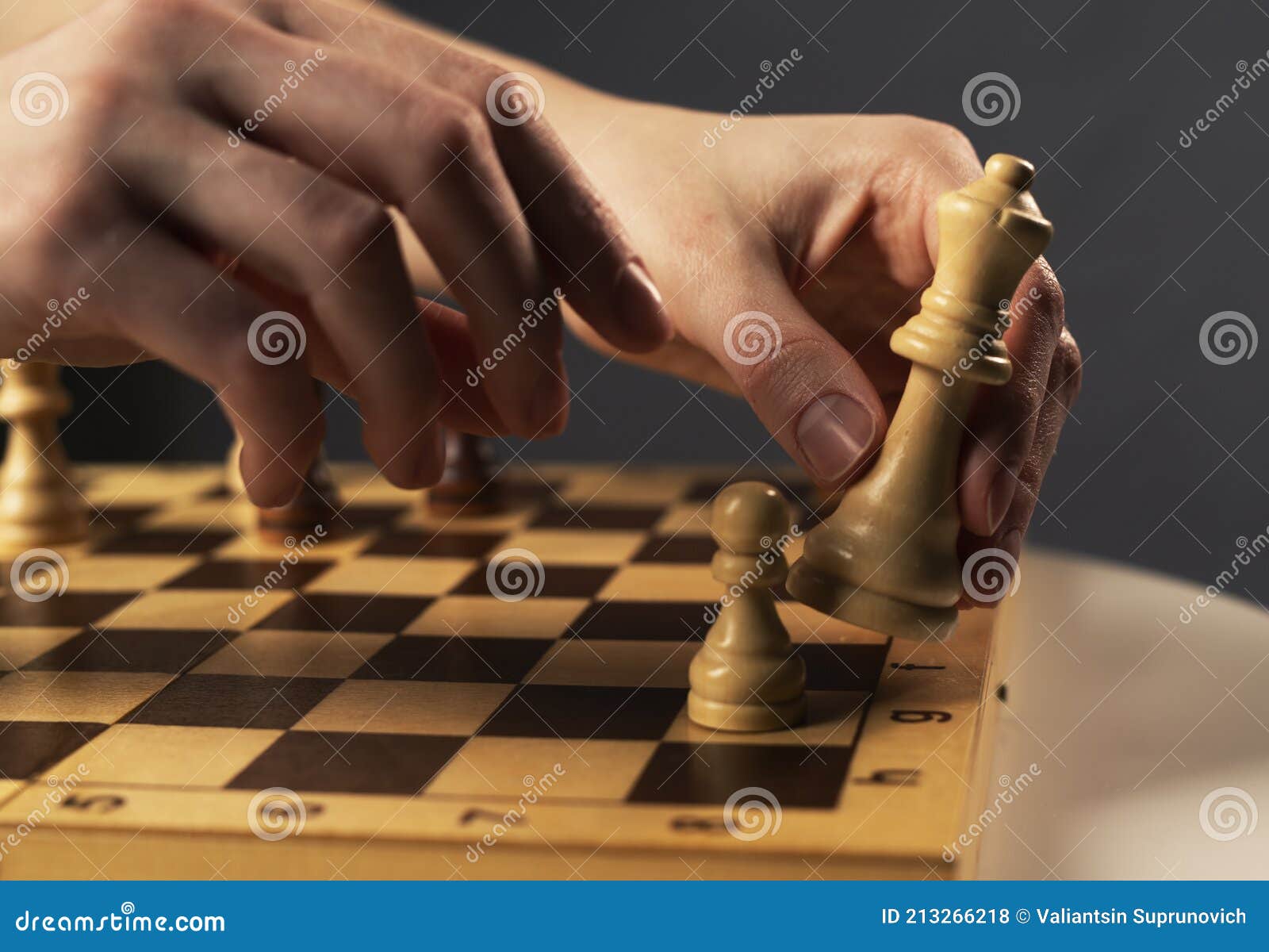 Hand Moving and Changing Pawn into Queen. Dream Becoming True Stock ...