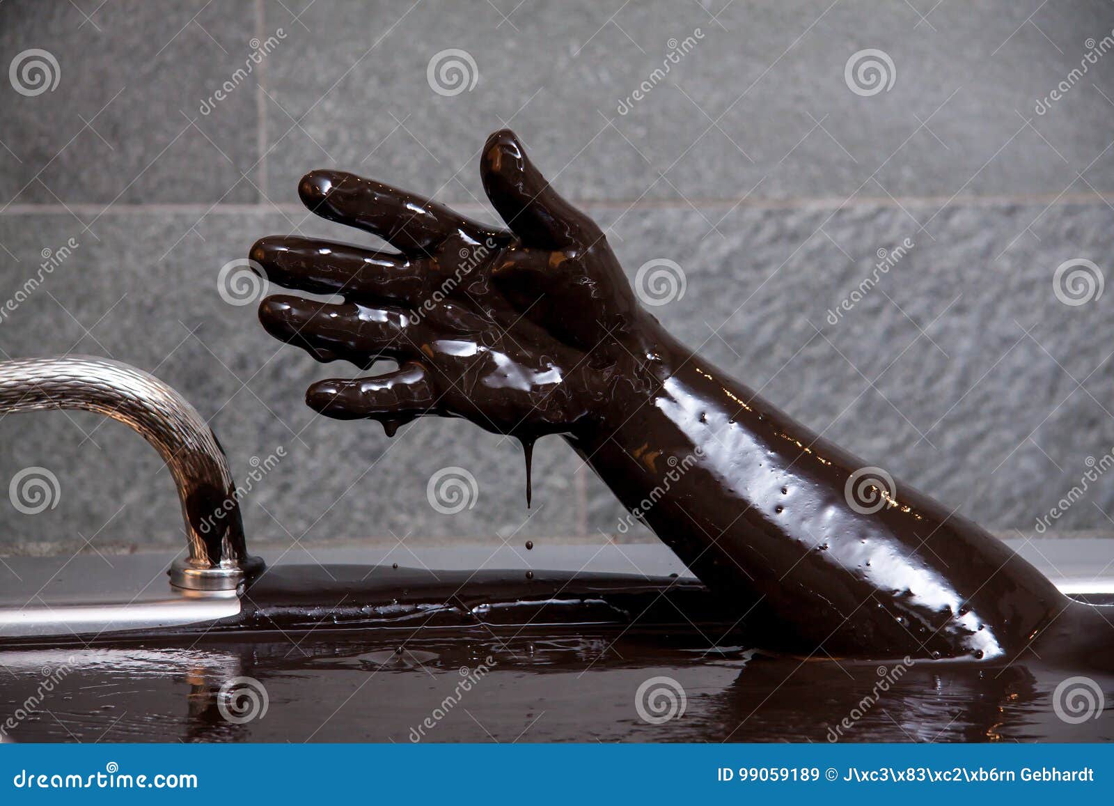 Hand in Mud Bath for Relaxing and Healthy Stock Image - Image of ...