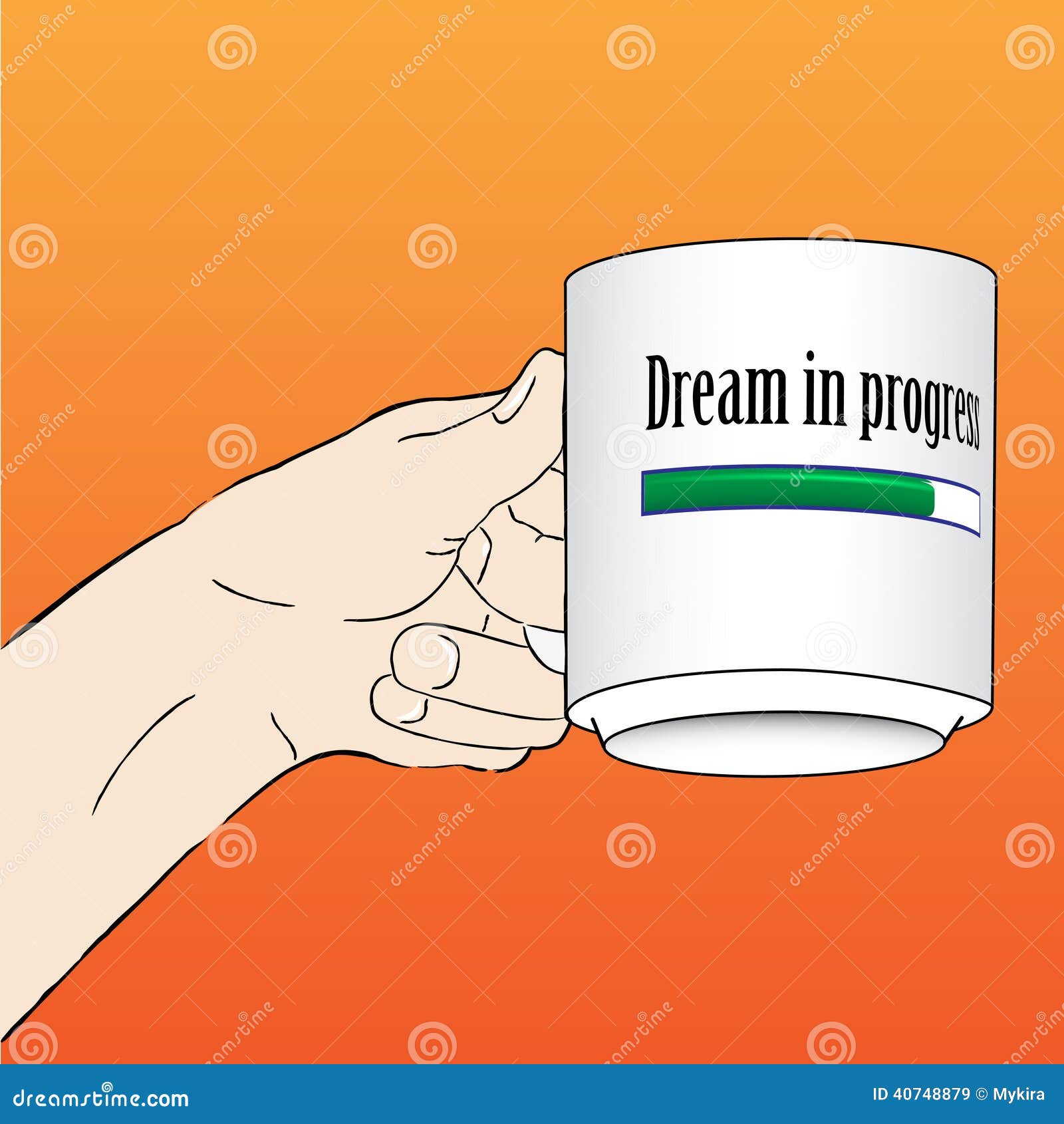 Hand with Mug stock vector. Illustration of food, beverage - 40748879
