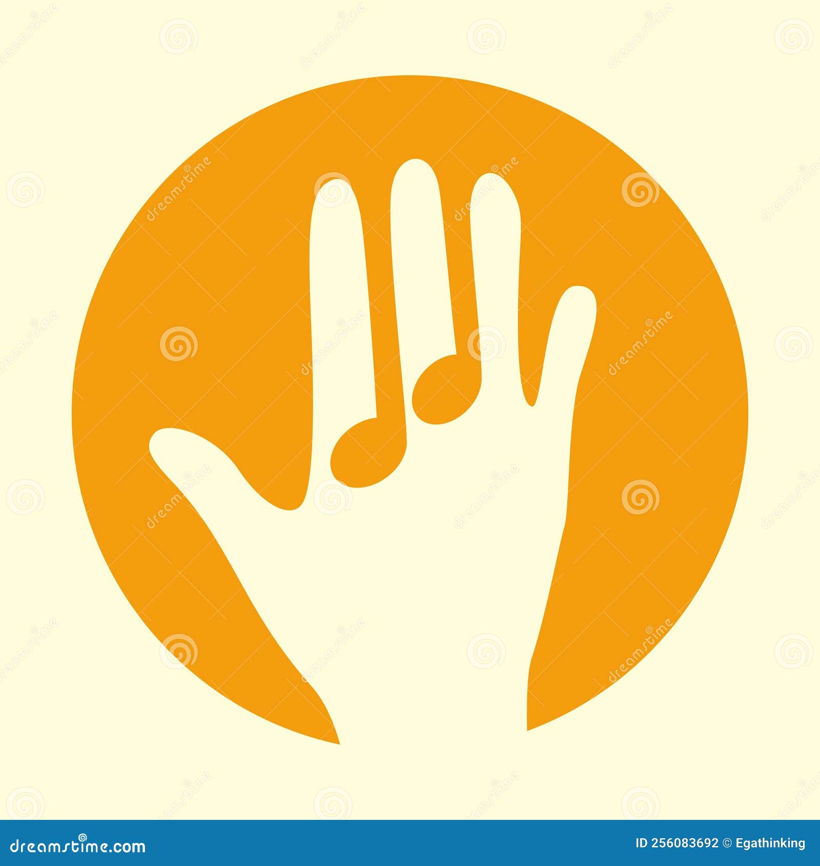 Hand and Musical Note Vector Logo Illustration Stock Vector ... Hand and Musical Note Vector Logo Illustration Stock Vector ...