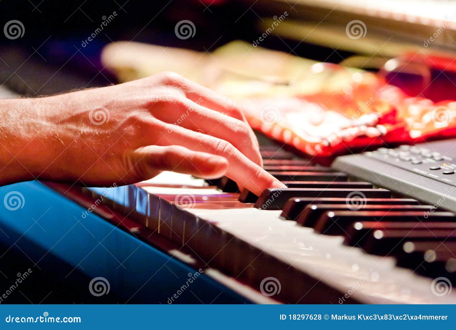 Hand of Musician Playing Keyboard Stock Photo - Image of entertainer ...