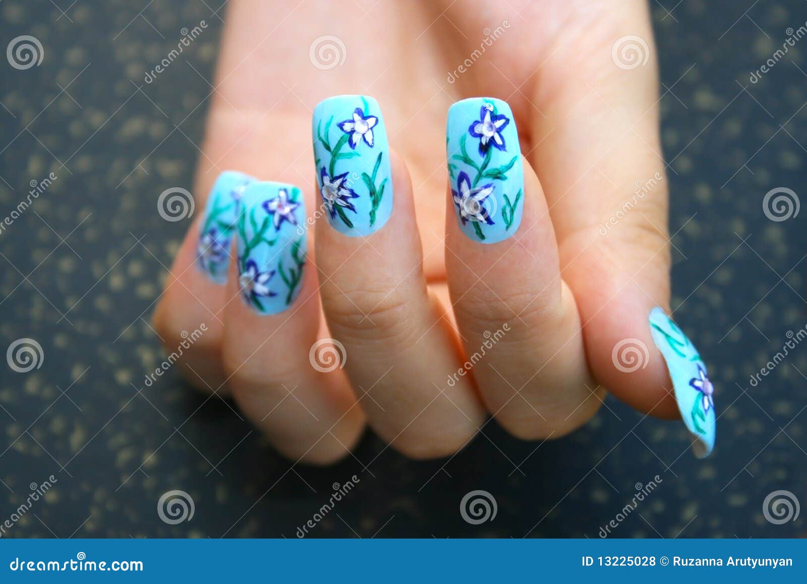 Hand with nail art stock photo. Image of abstract, artwork - 13225028