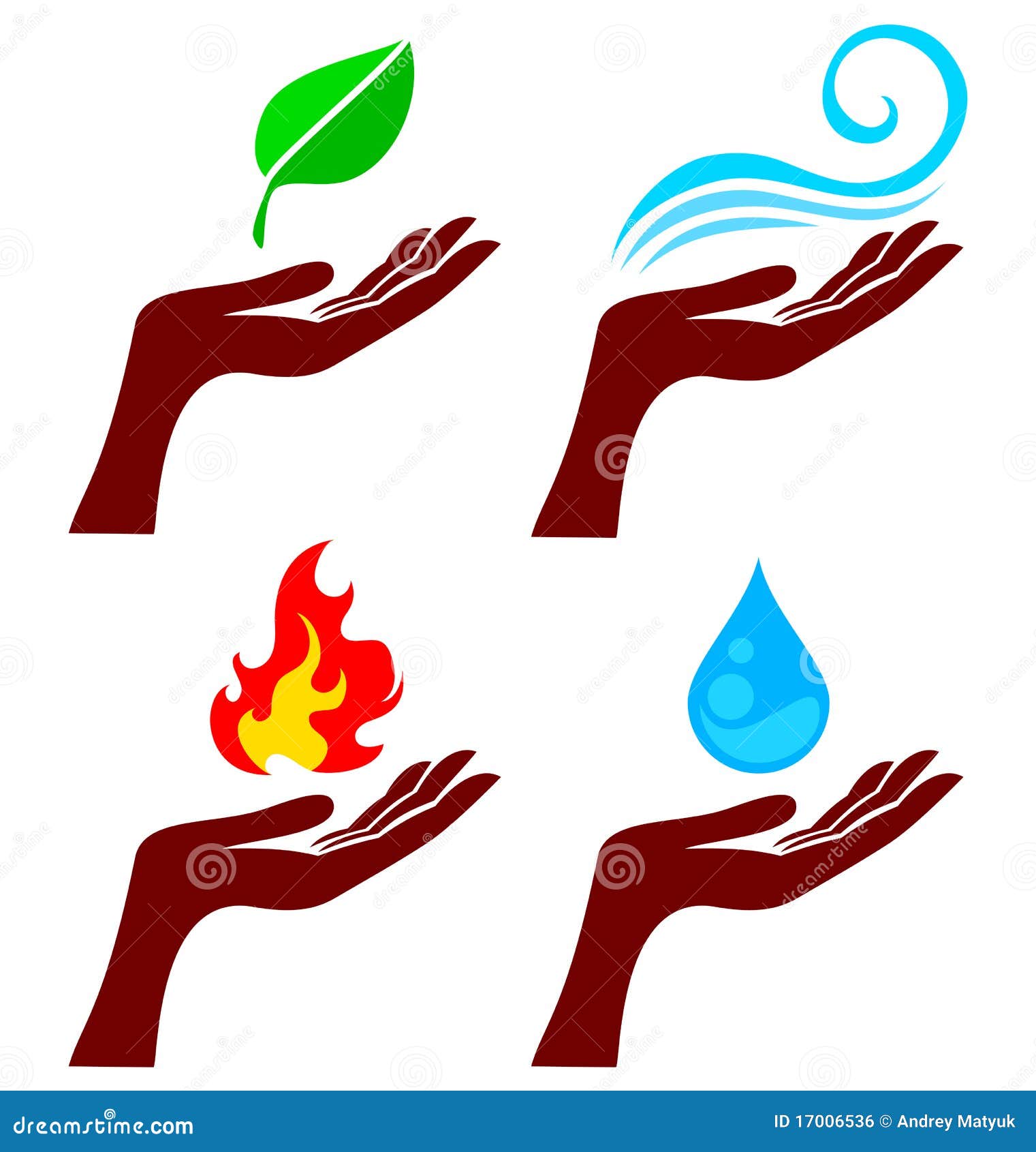 Hand with nature elements stock vector. Illustration of fire - 17006536