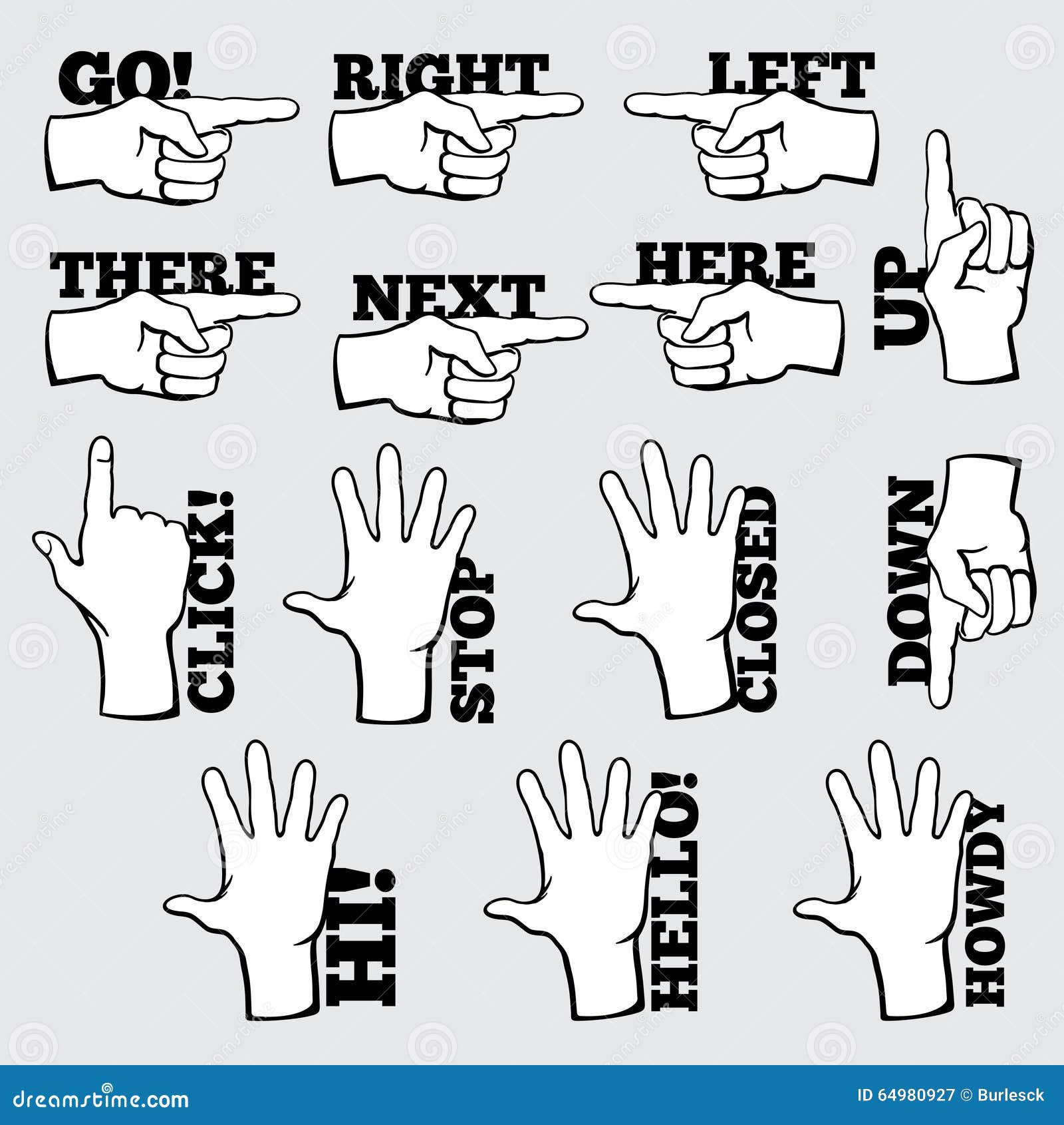 Hand Navigation Vector Symbols Set Stock Vector - Illustration of sign ...
