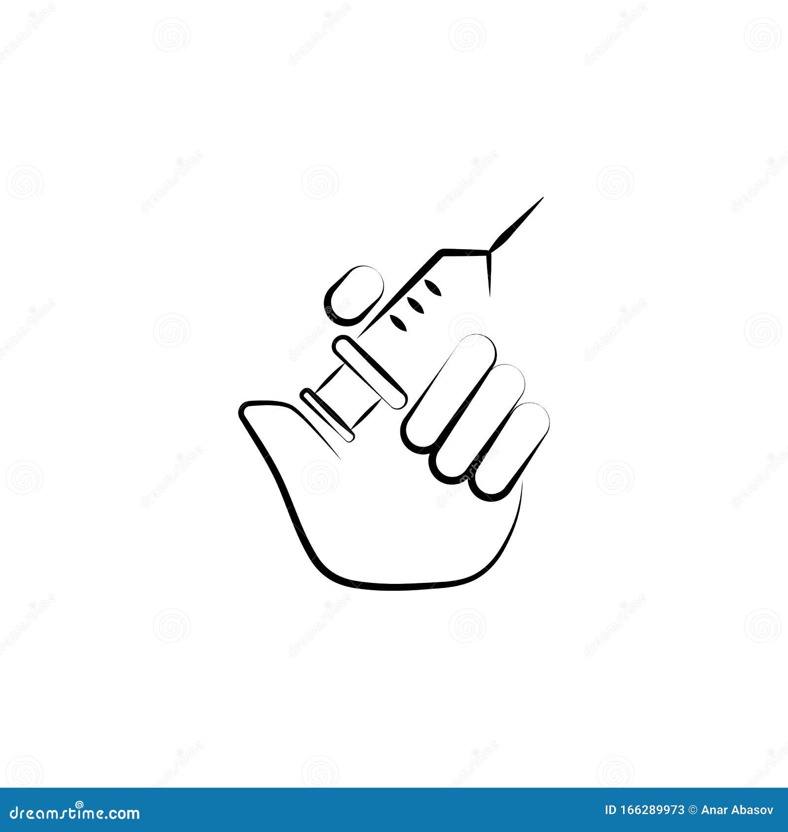 Hand And Needle Logo Vector Illustration | CartoonDealer.com #141244362