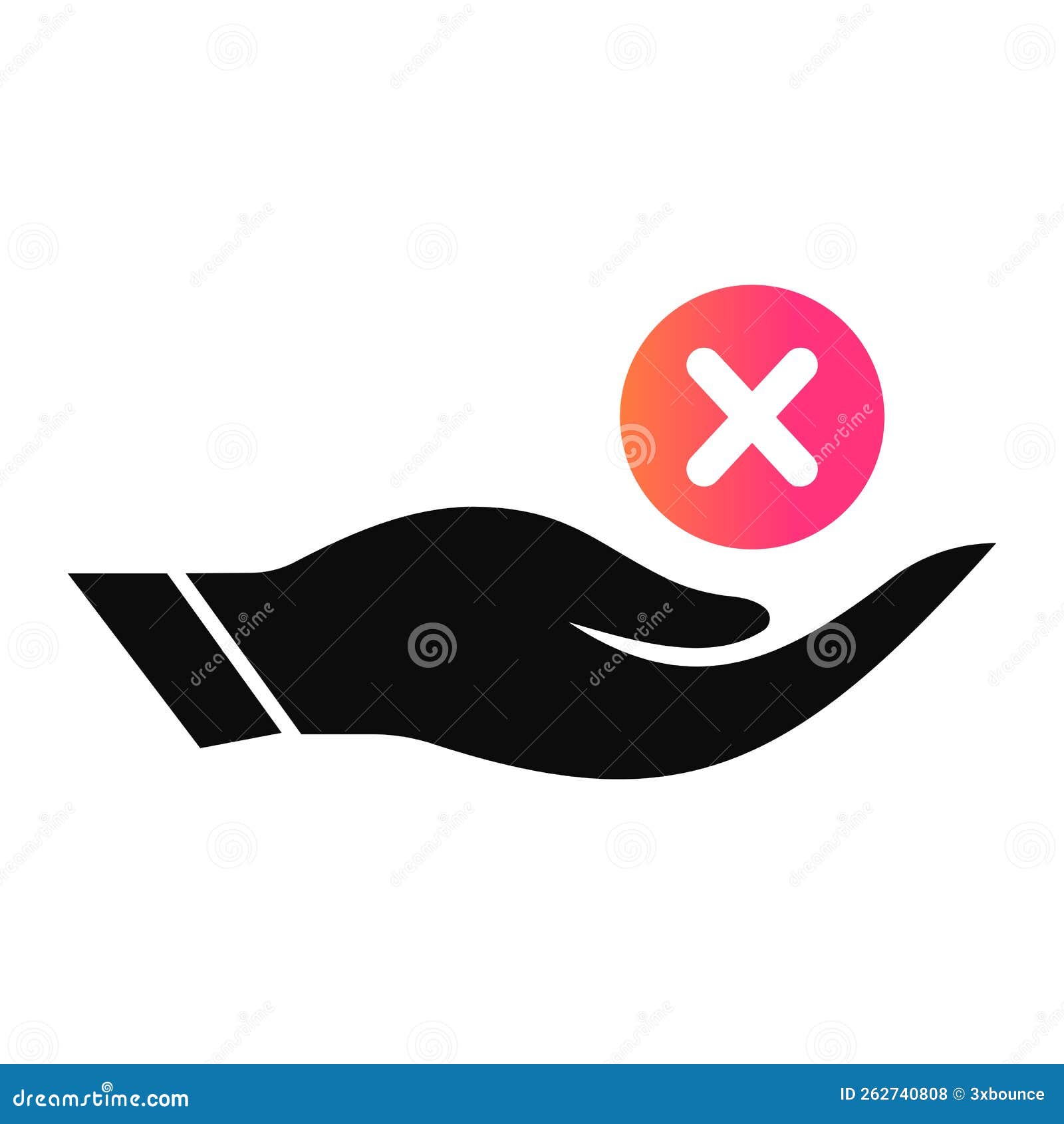 Hand Negative Logo Design. Cross Mark Logo with Hand Concept Vector ...