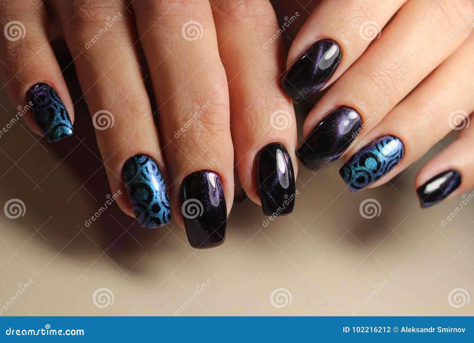 Hand on Hand with Nice Manicure. Shellac Complete Stock Photo - Image ...