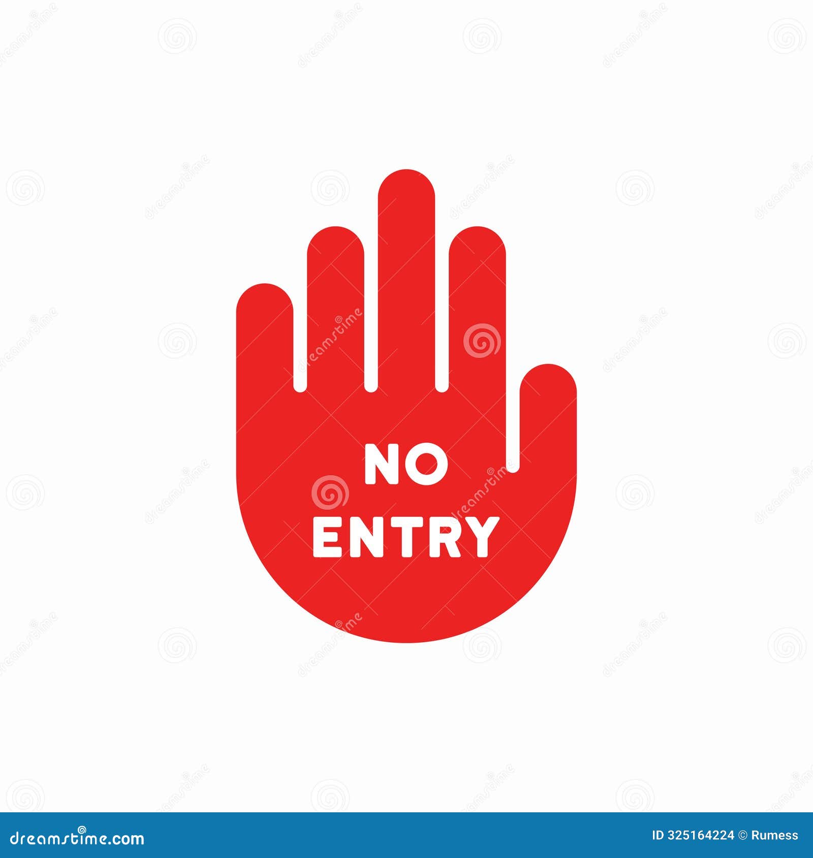No Entry. Stop Hand. Prohibition Sign. Forbidden Hexagonal Sign. Vector ...