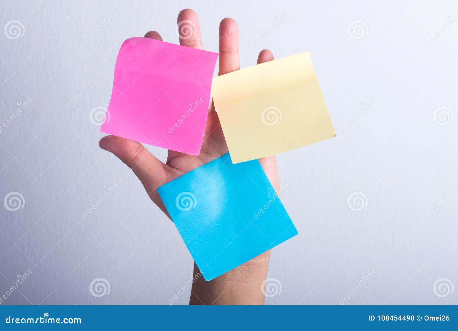 Hand and note paper stock photo. Image of design, business - 108454490