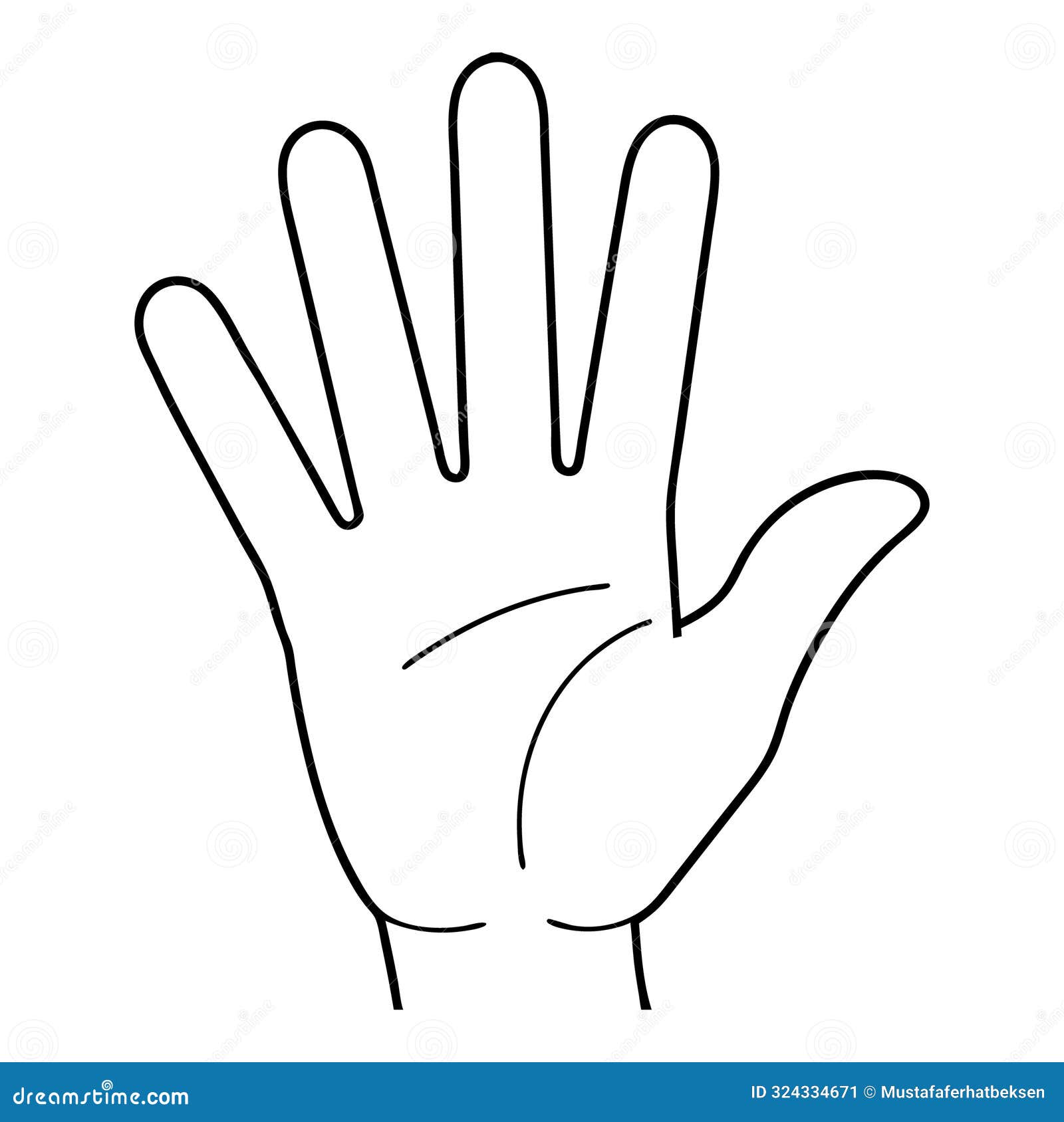 A Hand with the Number Five on it Stock Illustration - Illustration of ...
