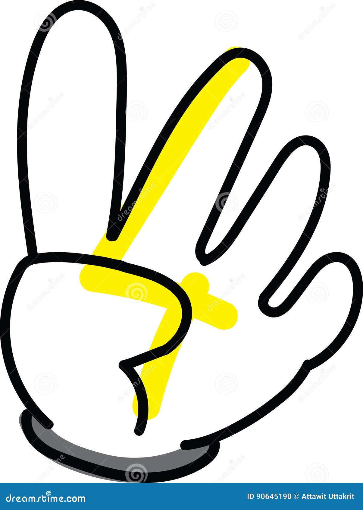 The Hand Number four stock vector. Illustration of sign - 90645190