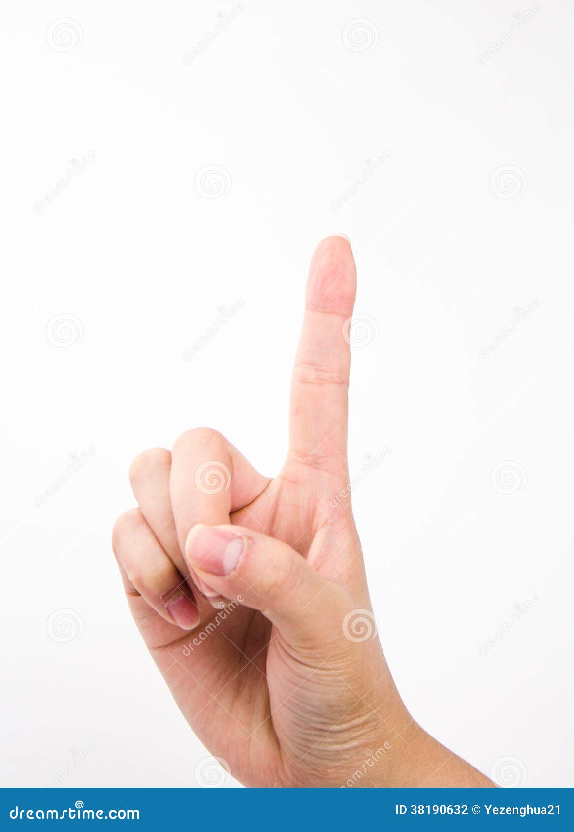 Hand with Number â€œoneâ€ Isolated Stock Photo - Image of showing ...