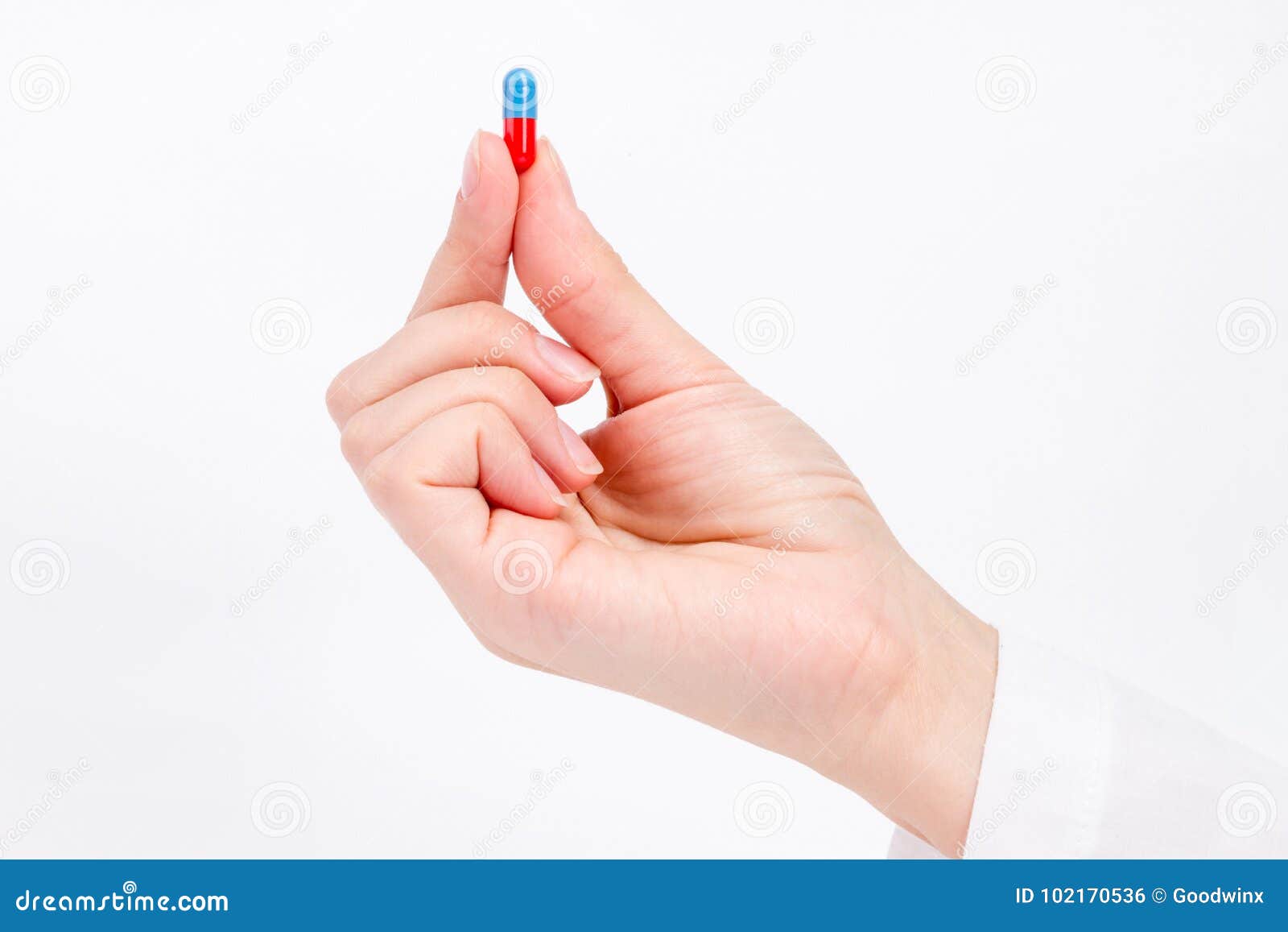 Hand of Nurse Doctor Holding Blue and Red Capsule4 Stock Photo - Image ...