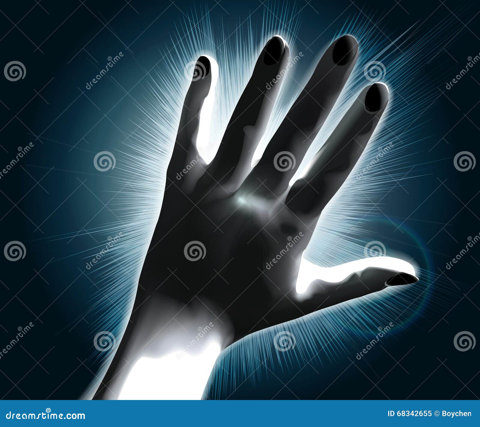 Hand, obscures the flash stock vector. Illustration of human - 68342655