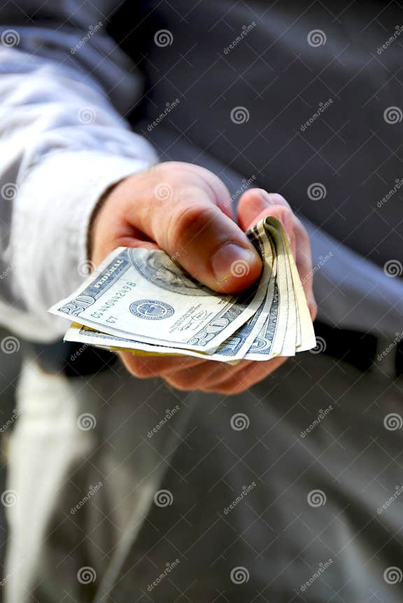 Hand offer money stock photo. Image of hand, american - 1087272