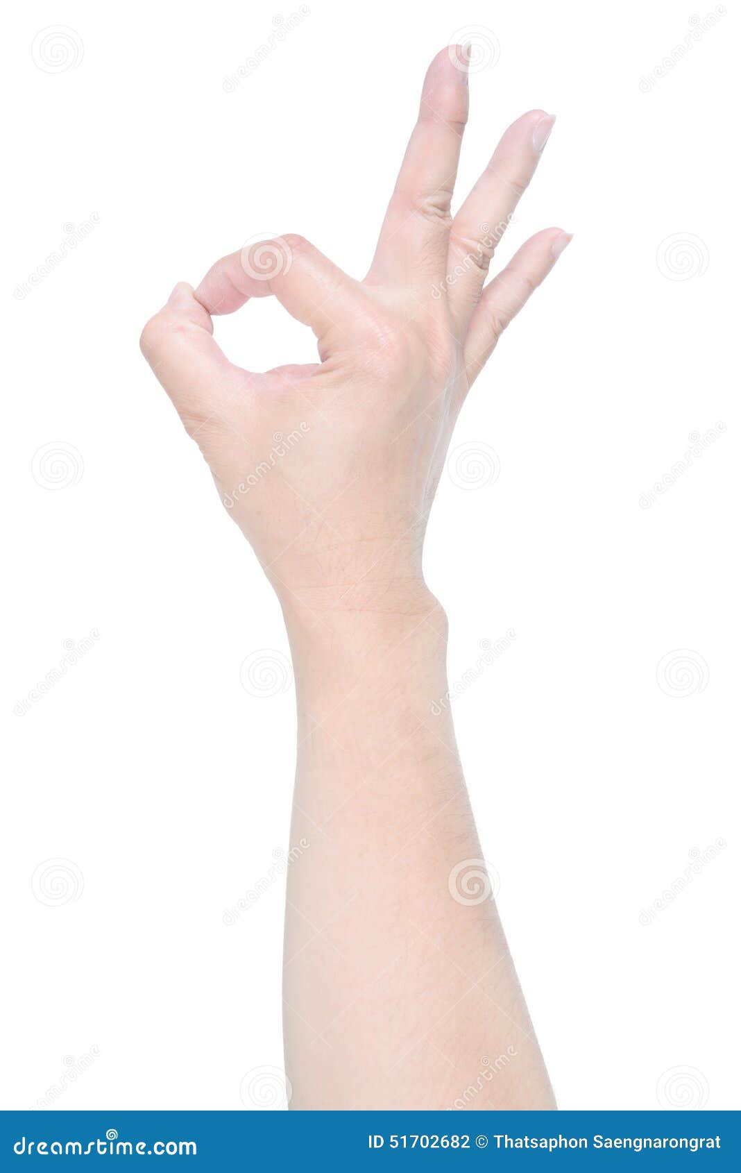 Hand OK Sign Isolated on White Background Stock Photo - Image of ...