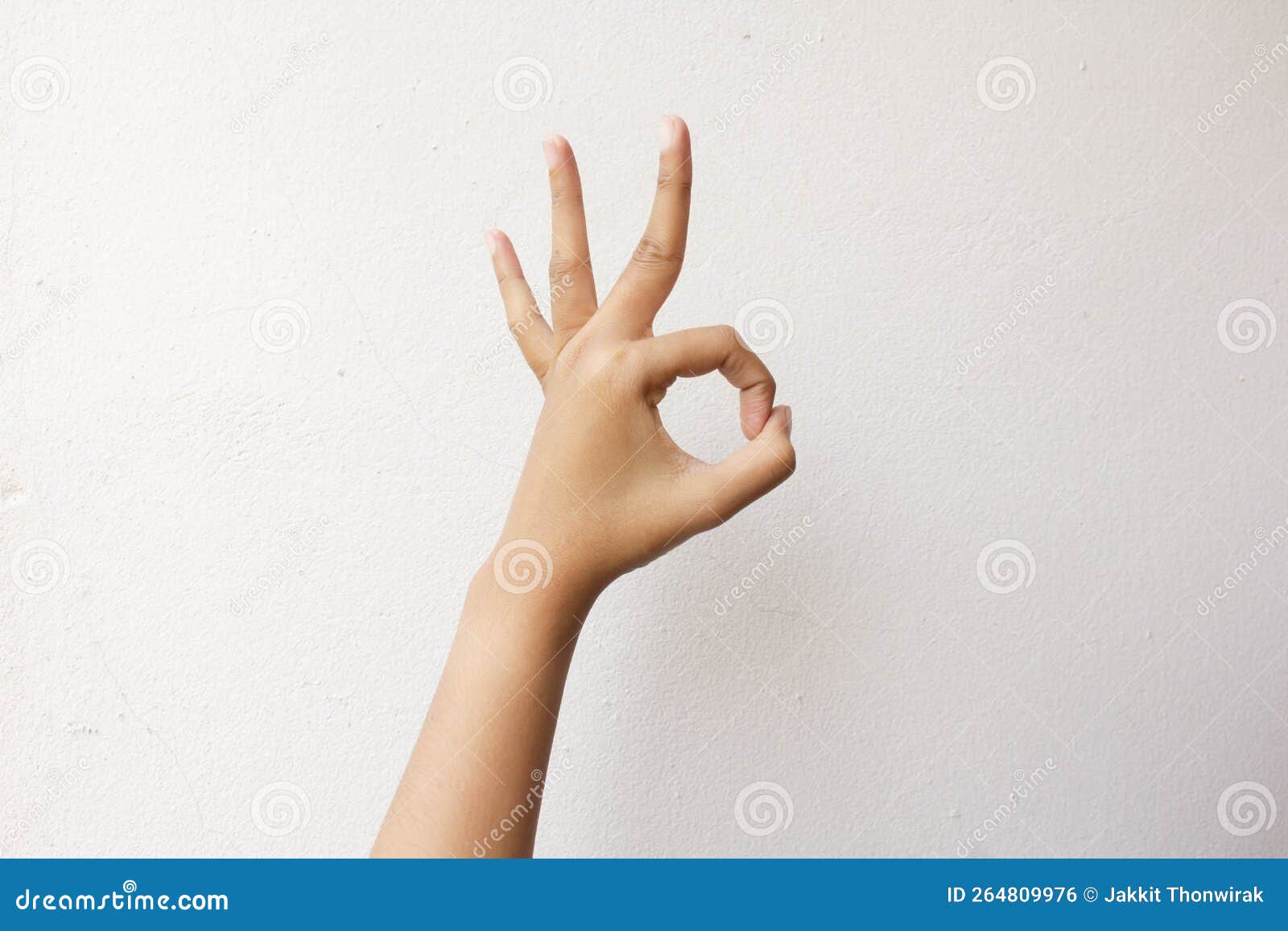 Hand Ok Sign on White Background Stock Photo - Image of sign, finger ...