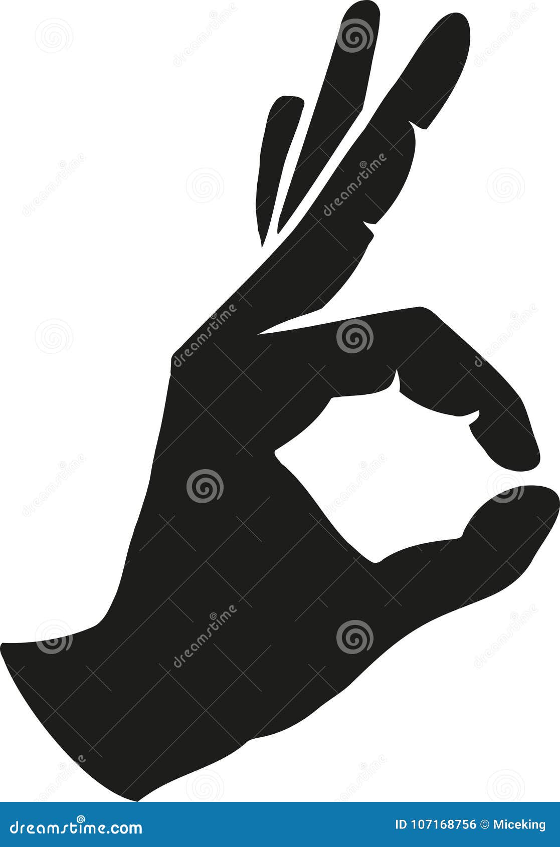Hand with okay sign stock vector. Illustration of success - 107168756