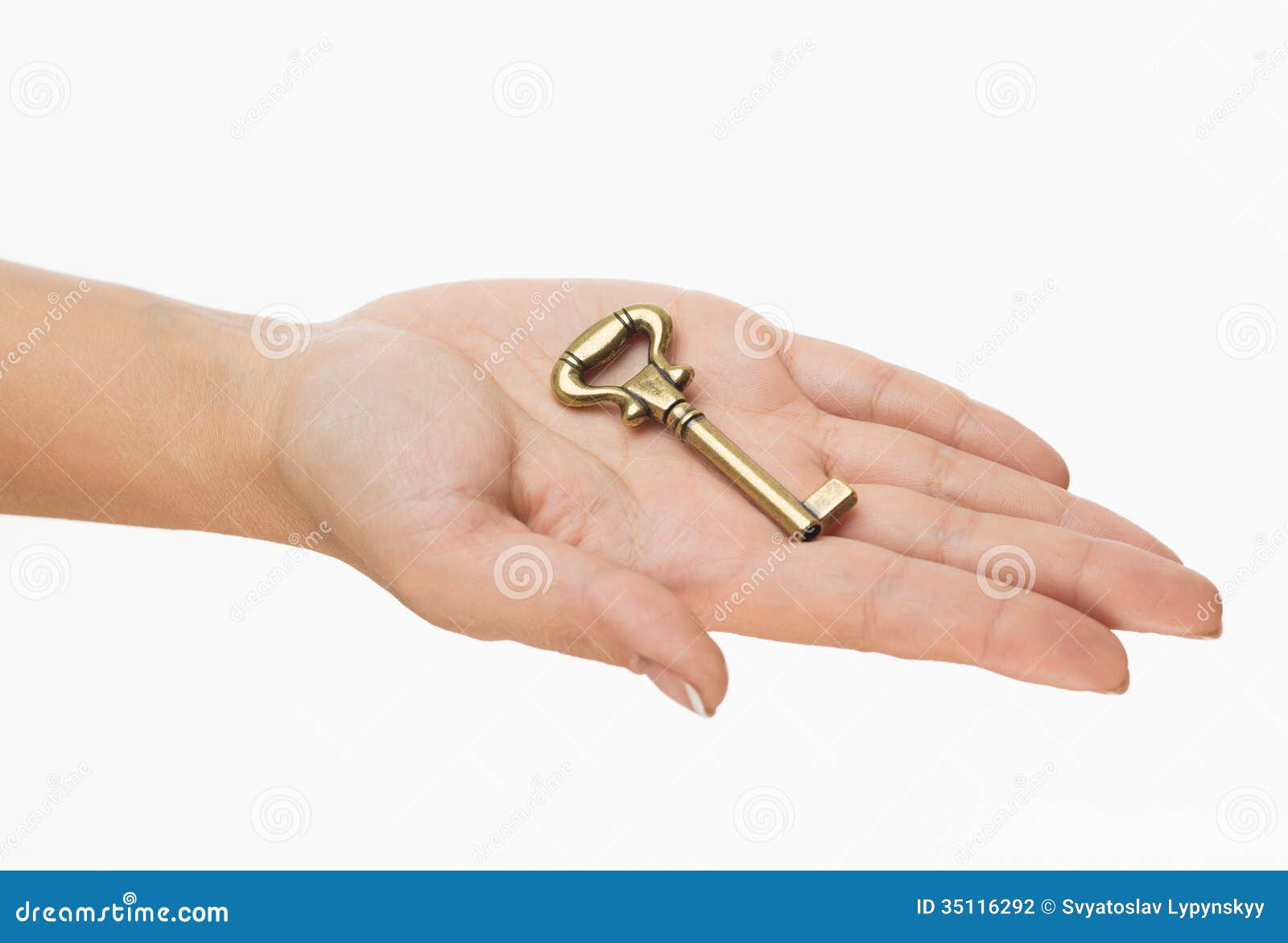 Hand with old key stock photo. Image of isolated, hand - 35116292