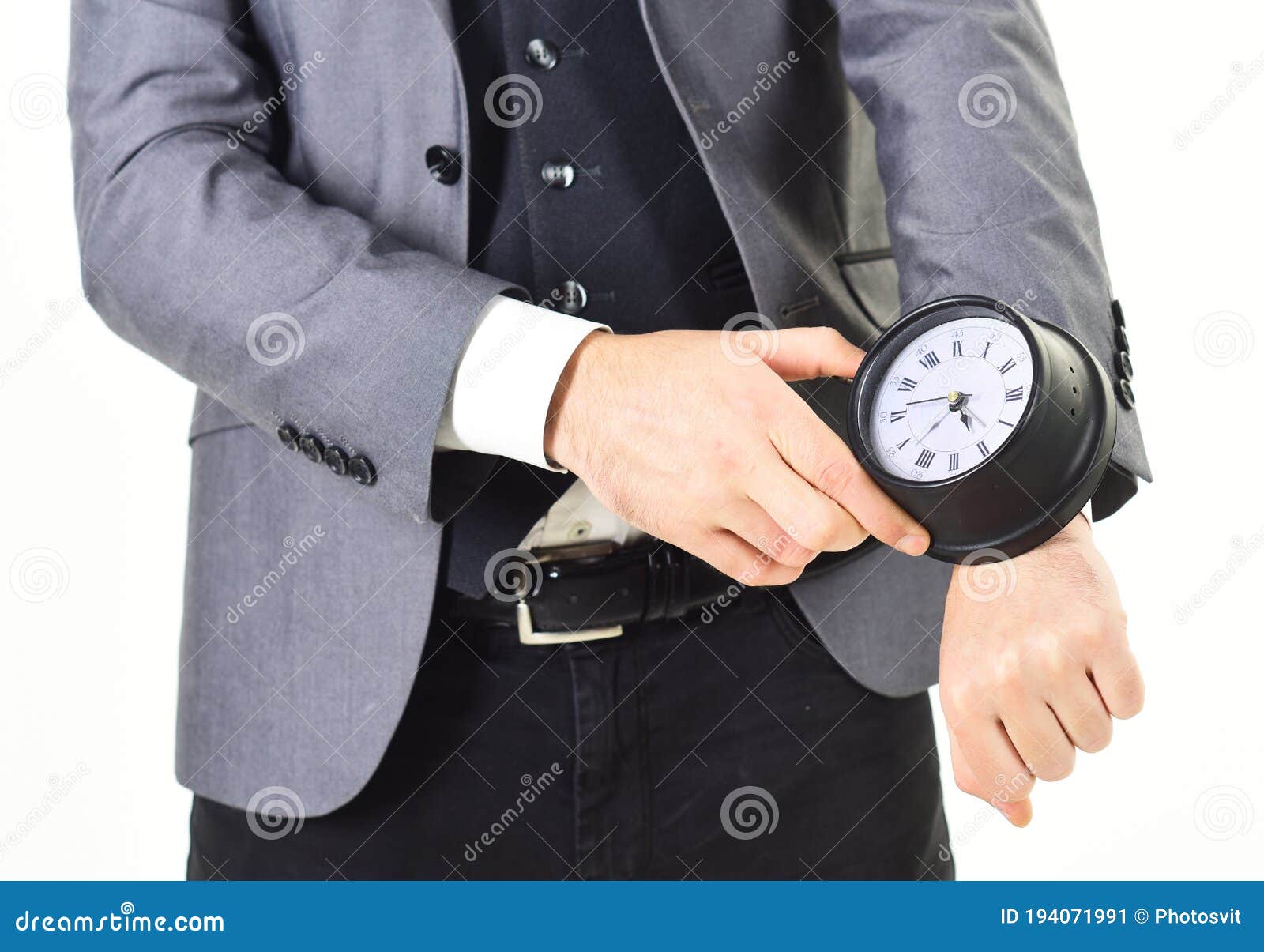 Hand with Old Watch Showing Time Stock Image - Image of human, metal ...