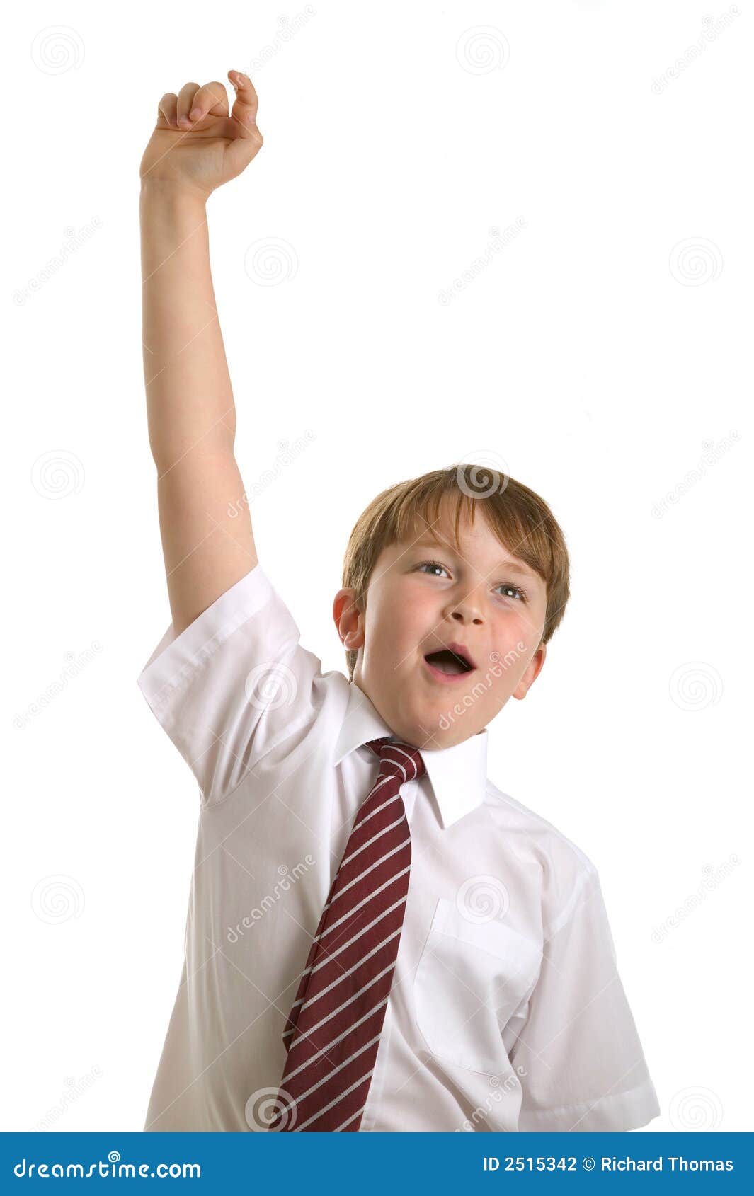 Hand omhoog stock foto. Image of kinderen, vraag, overhemd - 2515342