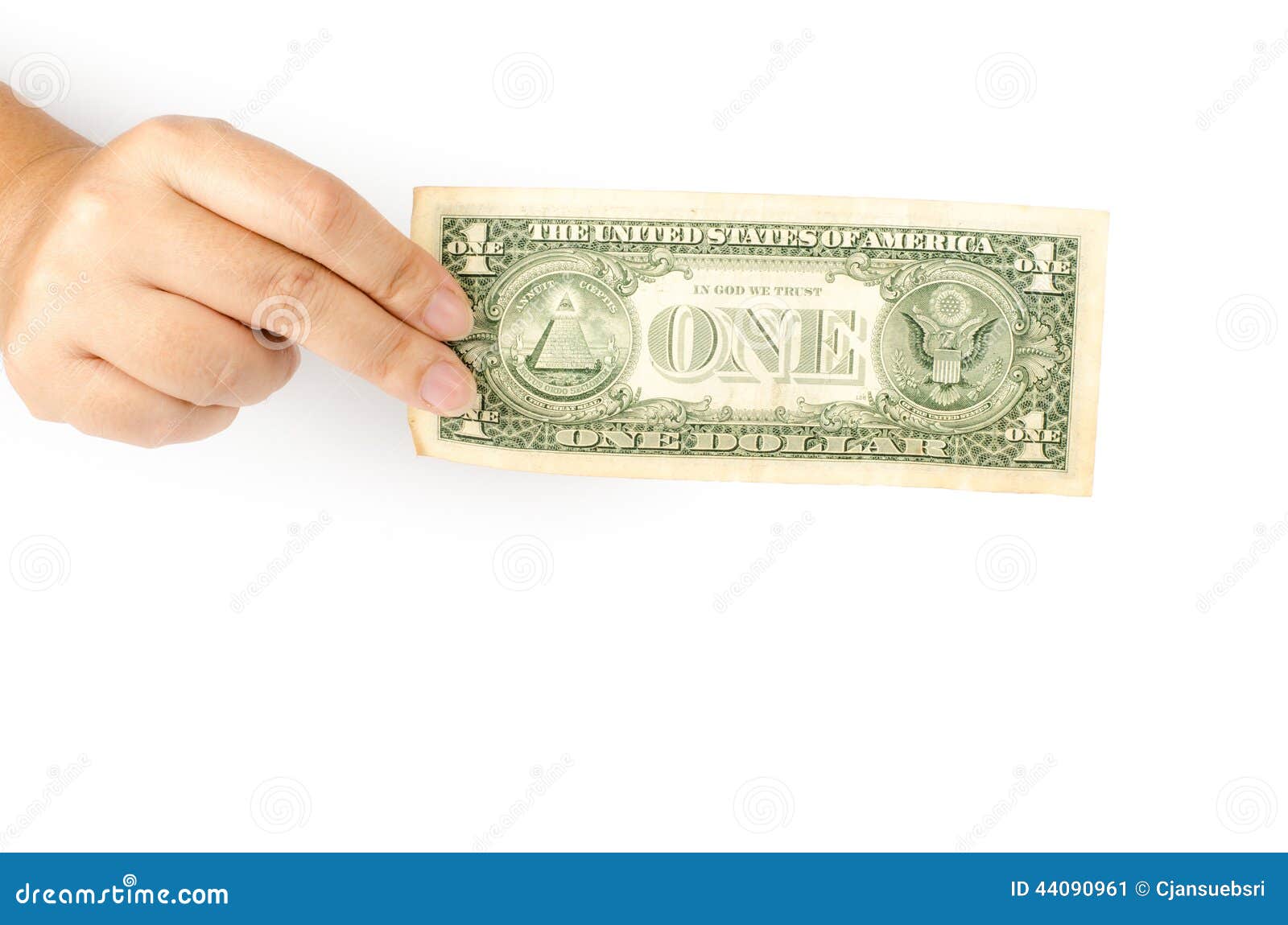 Hand with one dollar stock image. Image of money, banking - 44090961