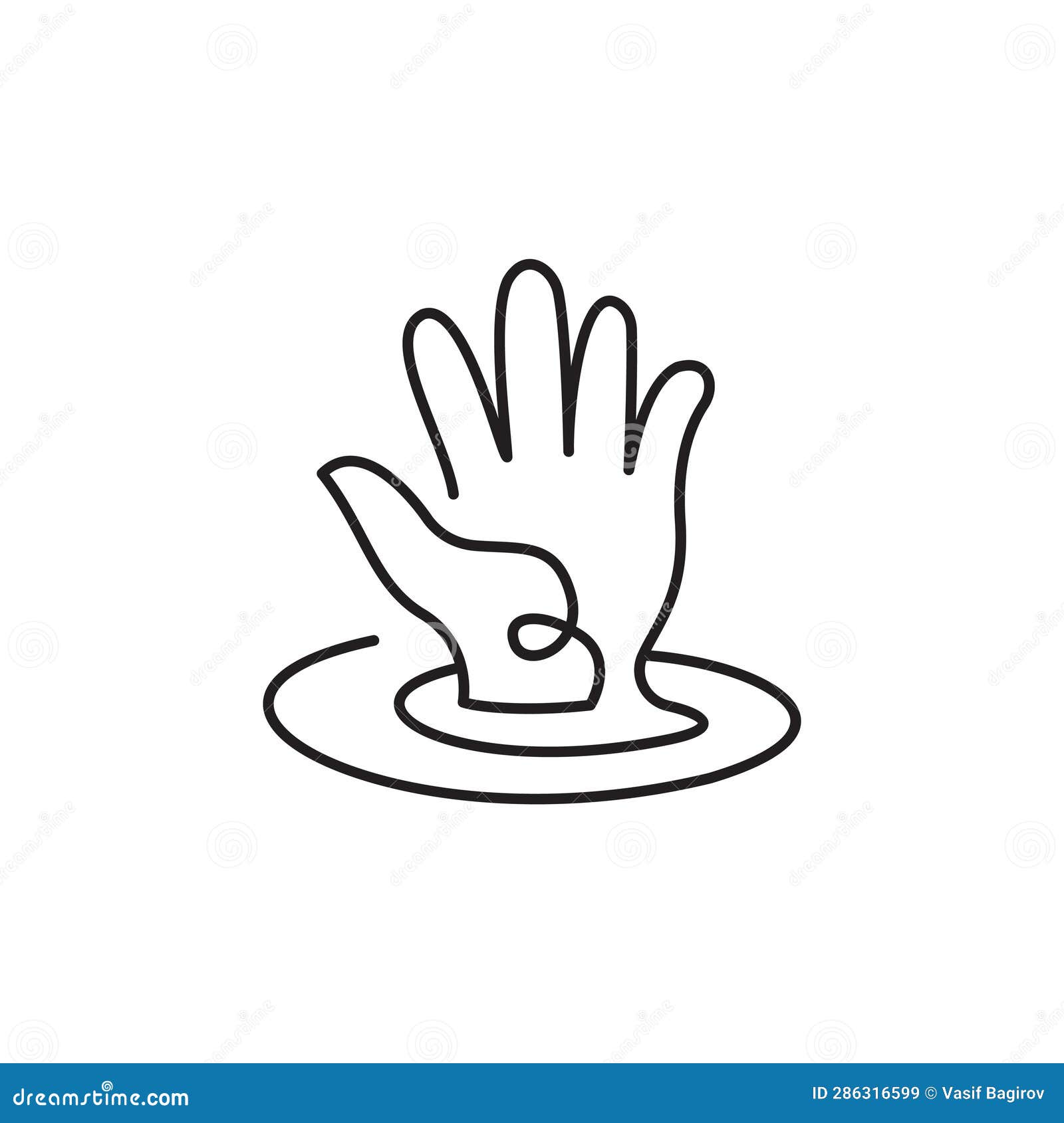 Hand One Line, Single Hand Lone Line. Simple One Line Vector Icon Stock ...