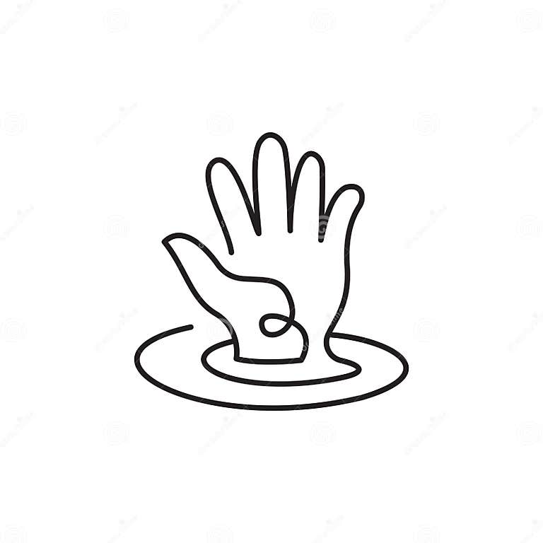 Hand One Line, Single Hand Lone Line. Simple One Line Vector Icon Stock ...