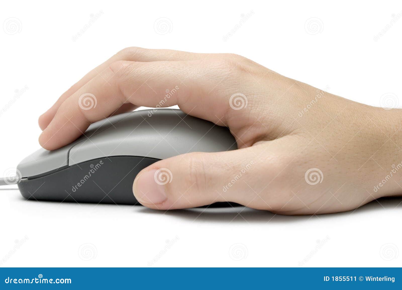 Hand Op De Muis Van De Computer Stock Afbeelding - Image of dienst ...