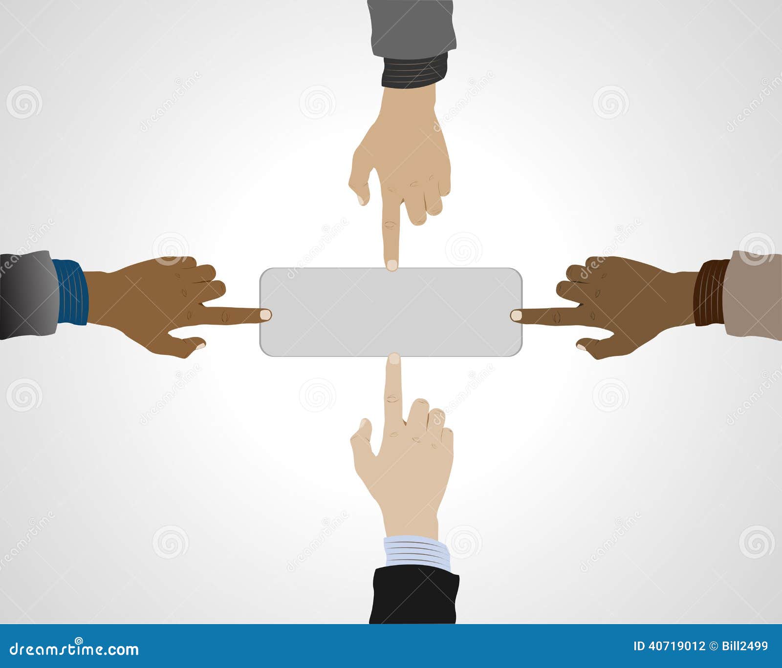 Hand Op De Pers Verscheidene Knoop Stock Illustratie - Illustration of ...