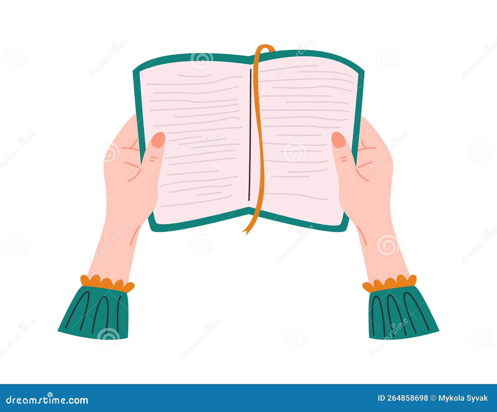 Hand Open Book Flat Icon Reading and Studying Stock Vector ...
