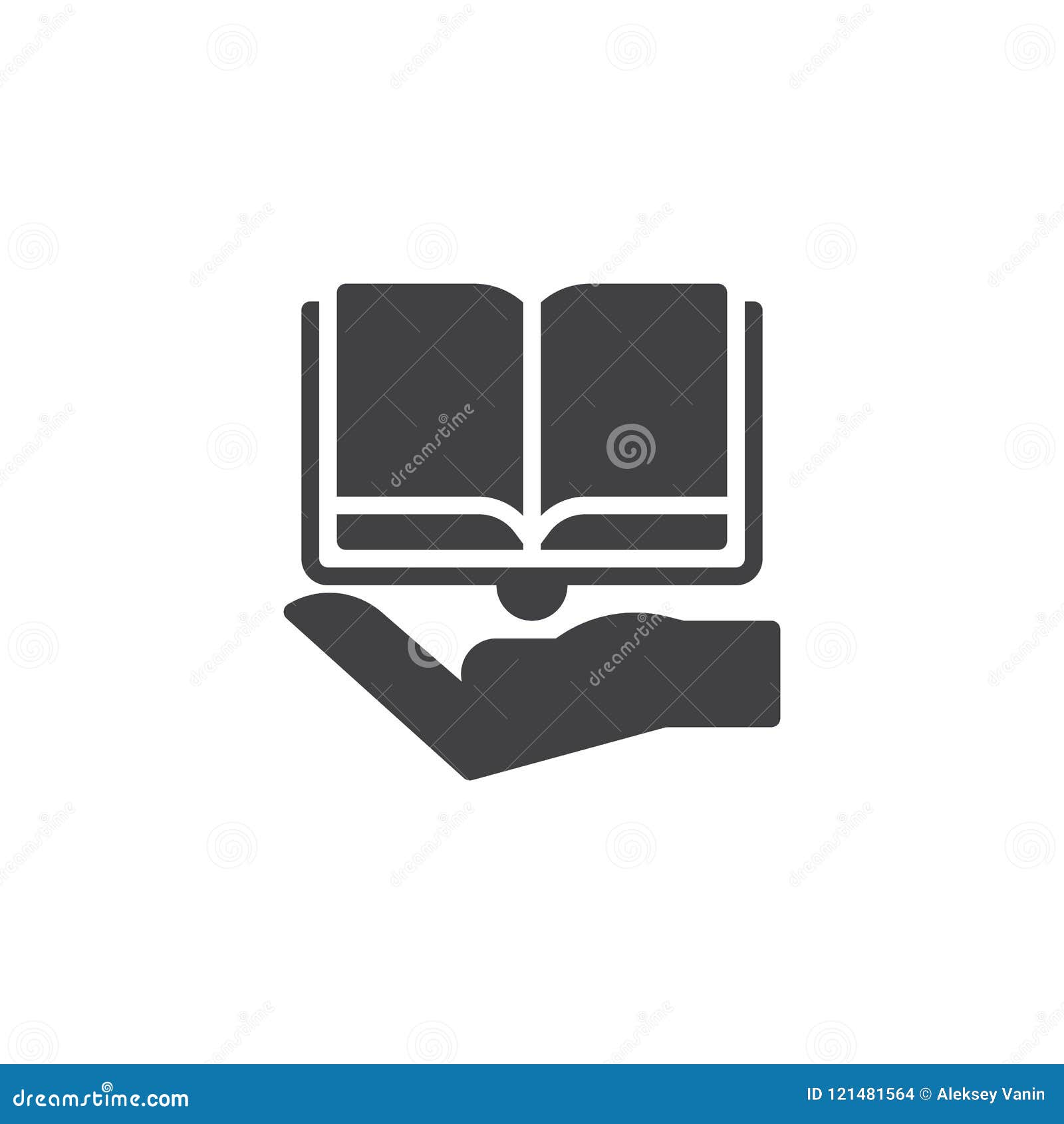 Hand and Open Book Vector Icon Stock Vector - Illustration of logo ...