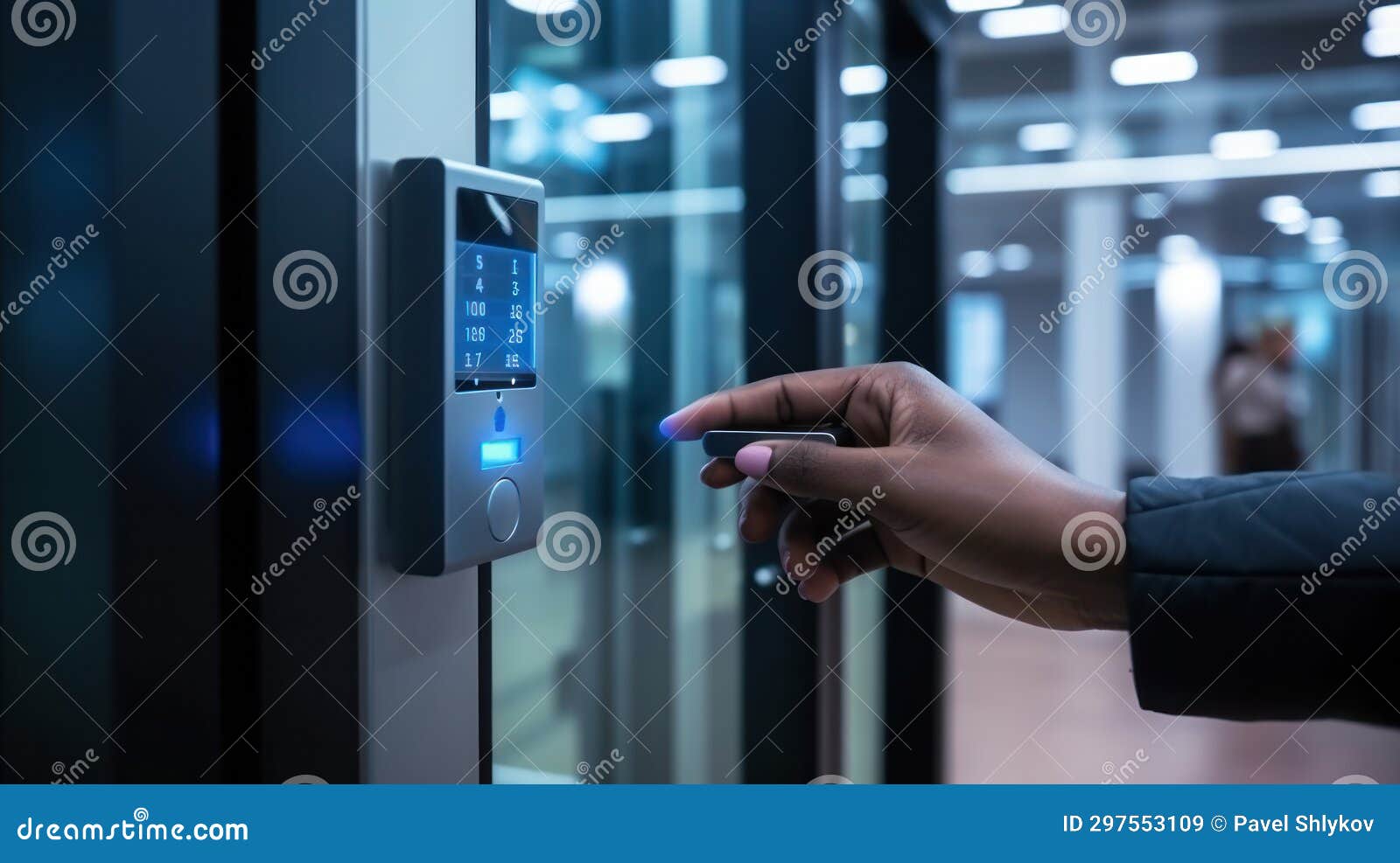 Hand Open Door Digital and Access Control in Condo or Office Stock ...