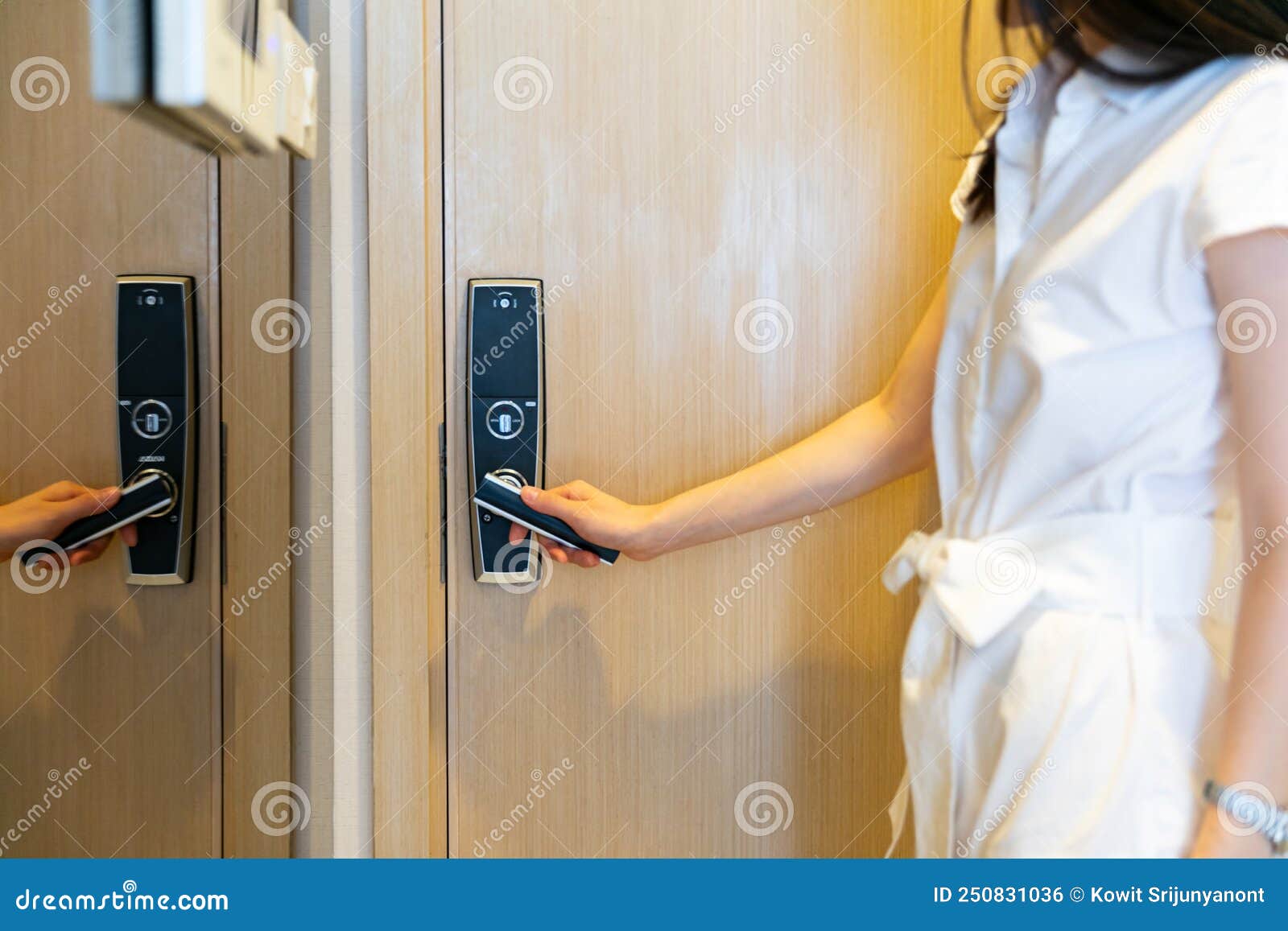 Hand Open Door Digital and Access Control Stock Photo - Image of finger ...