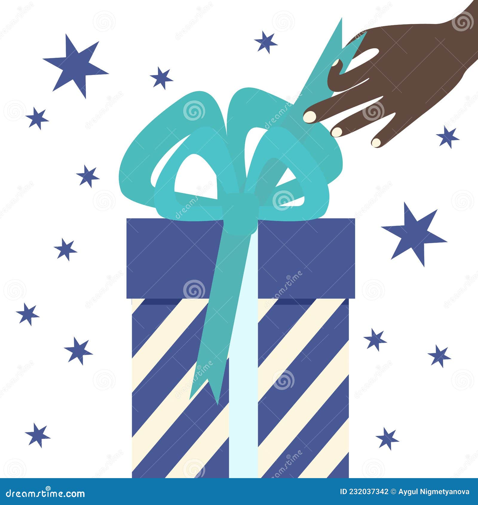 Hand Open a Present Box. Celebration Concept. Isolated Vector ...