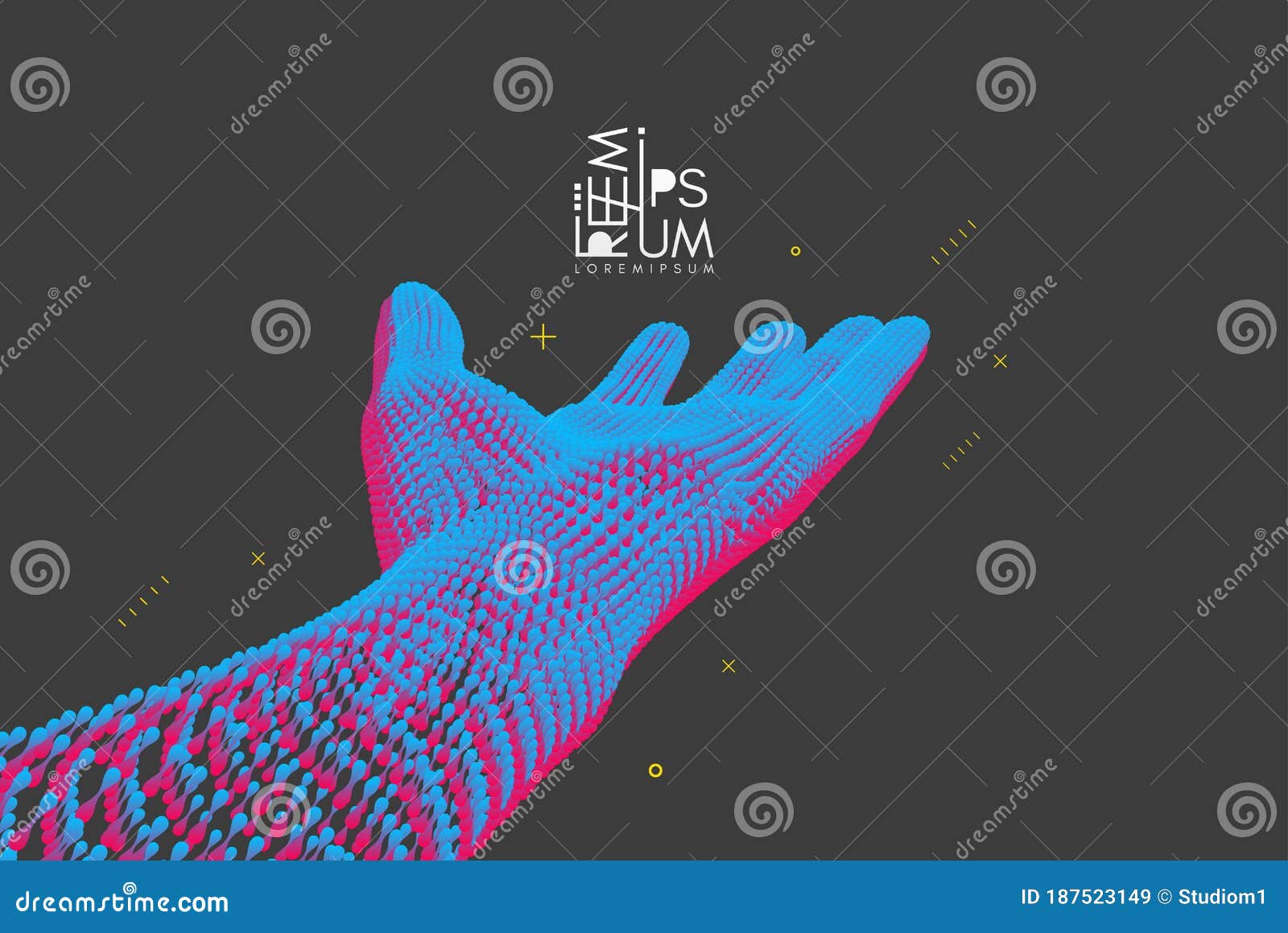 Hand Open and Ready To Help. Human Arm Giving. Connection Structure ...