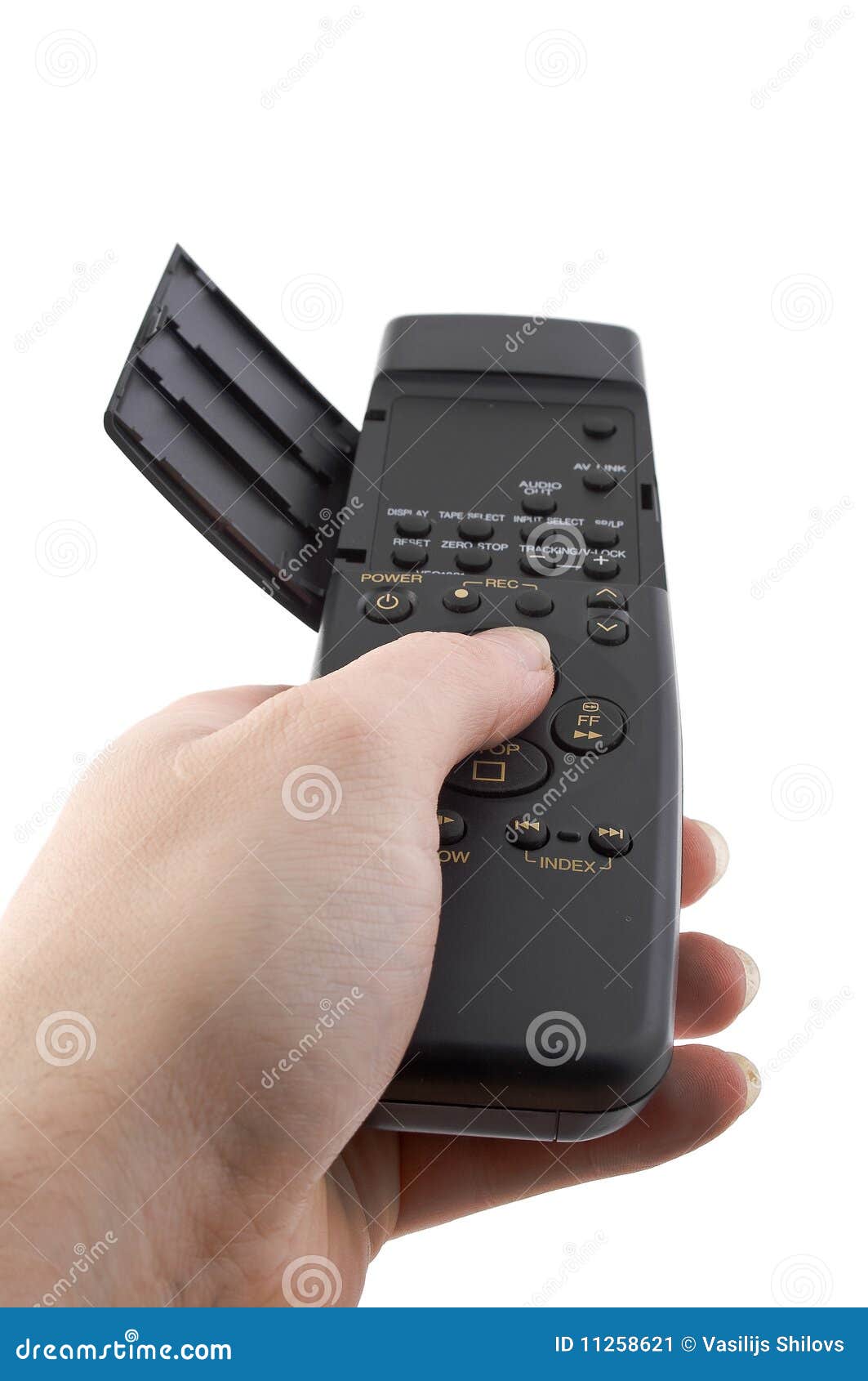 Hand with Open Remote Control Stock Image - Image of electronic ...