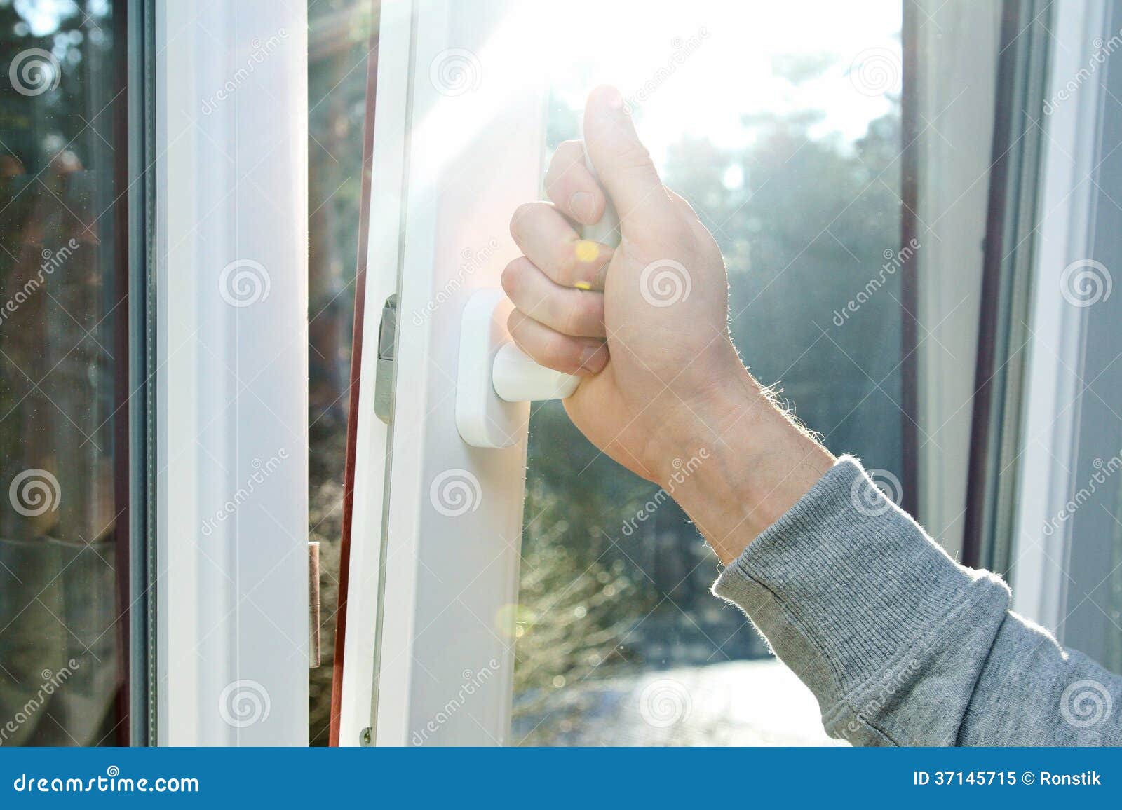 Hand open window stock image. Image of sunshine, construction - 37145715