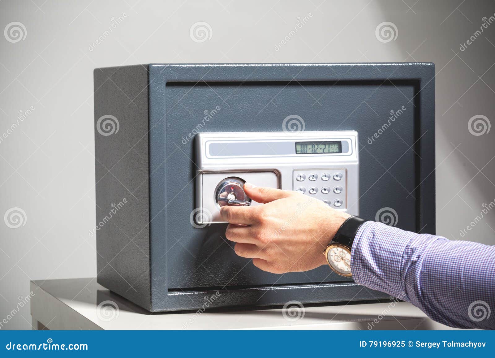 Hand opened a safe stock image. Image of safety, close - 79196925