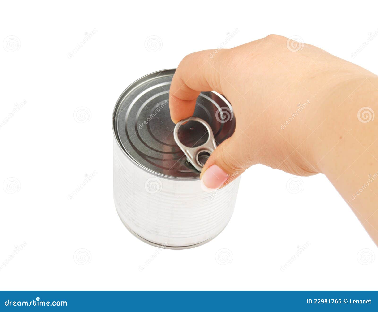 Hand opening a can stock image. Image of utensil, conserve - 22981765