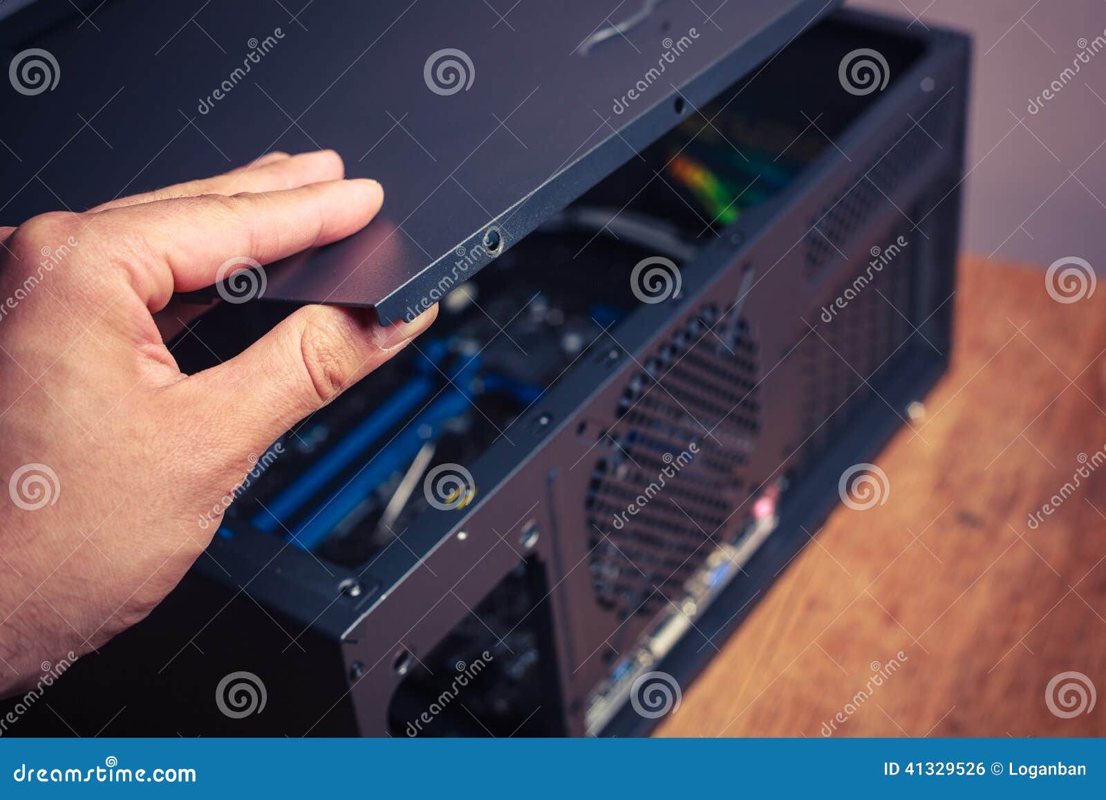 Hand Opening a Computer Case Stock Photo - Image of data, person: 41329526