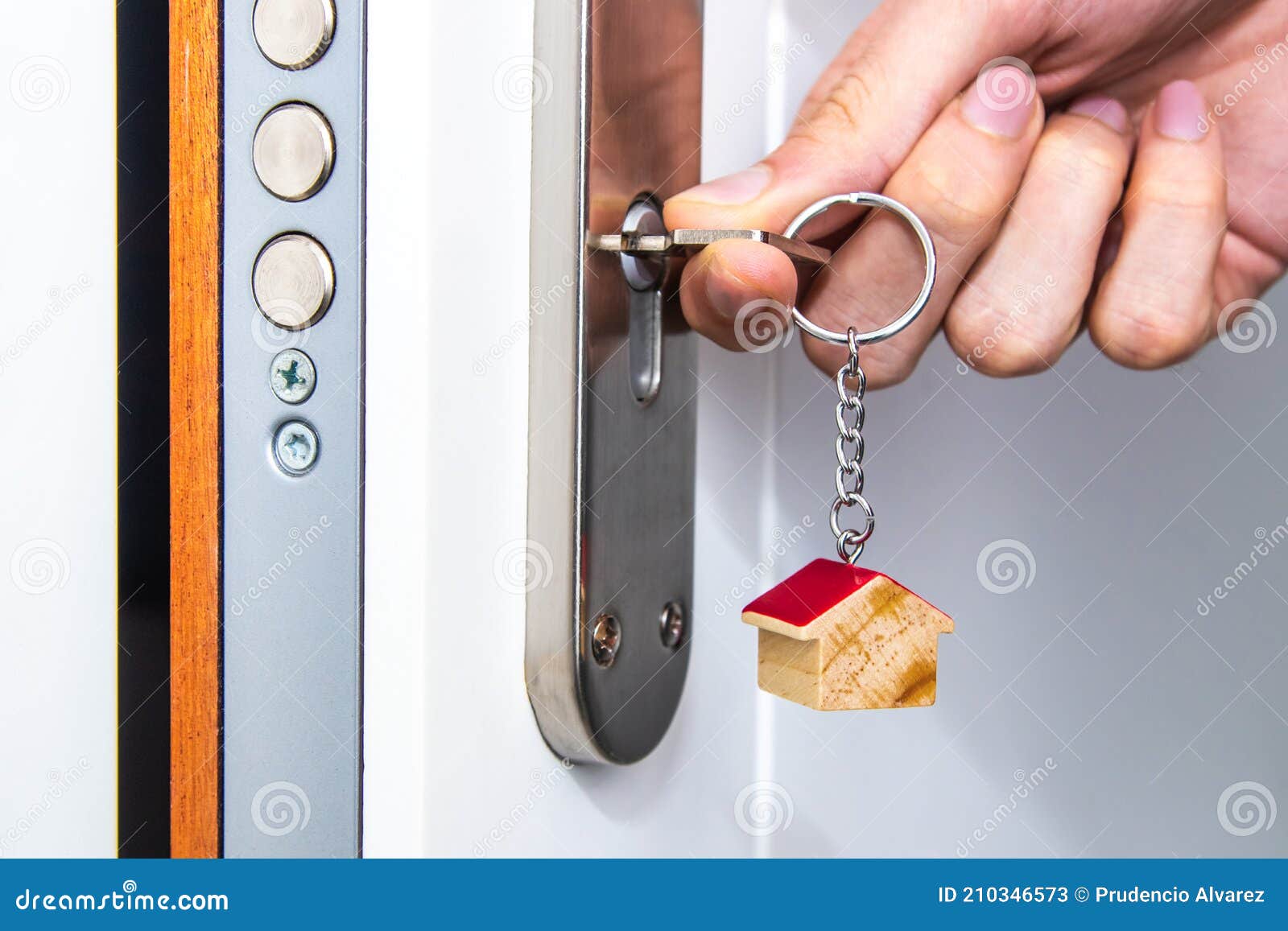Hand Opening the Door with the Key Stock Image - Image of home, handle ...