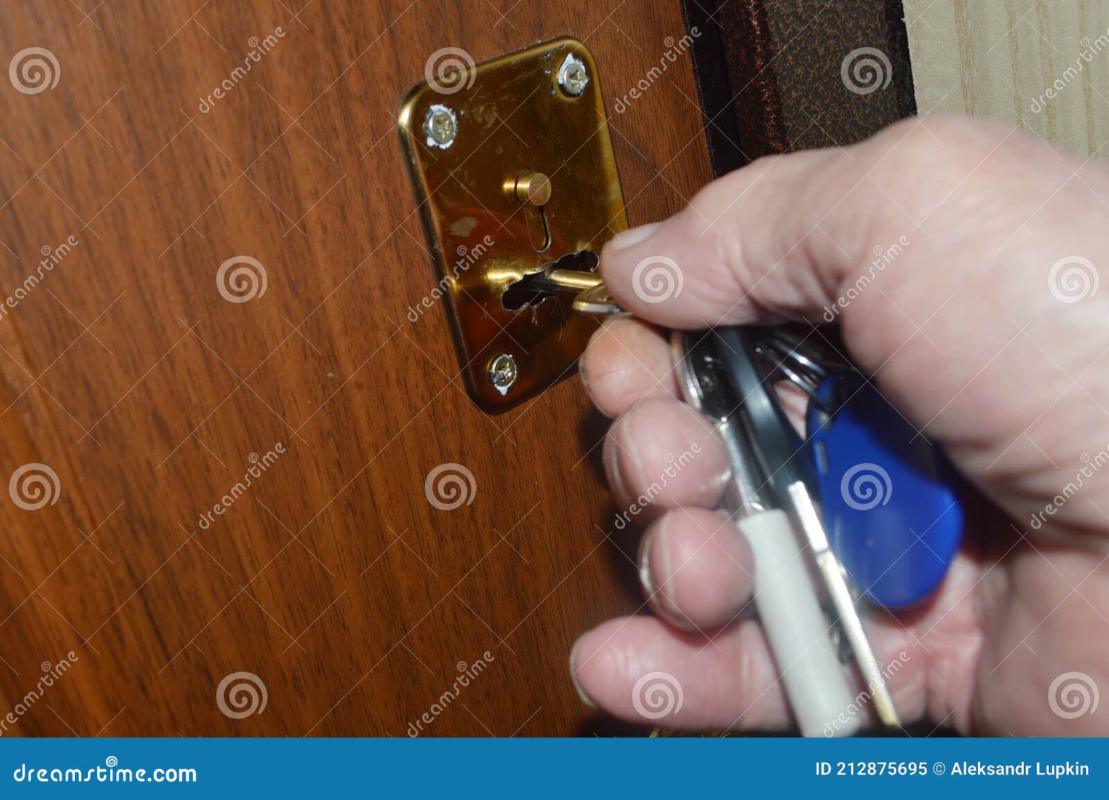 Hand Opening the Front Door with a Key Stock Image - Image of hand ...
