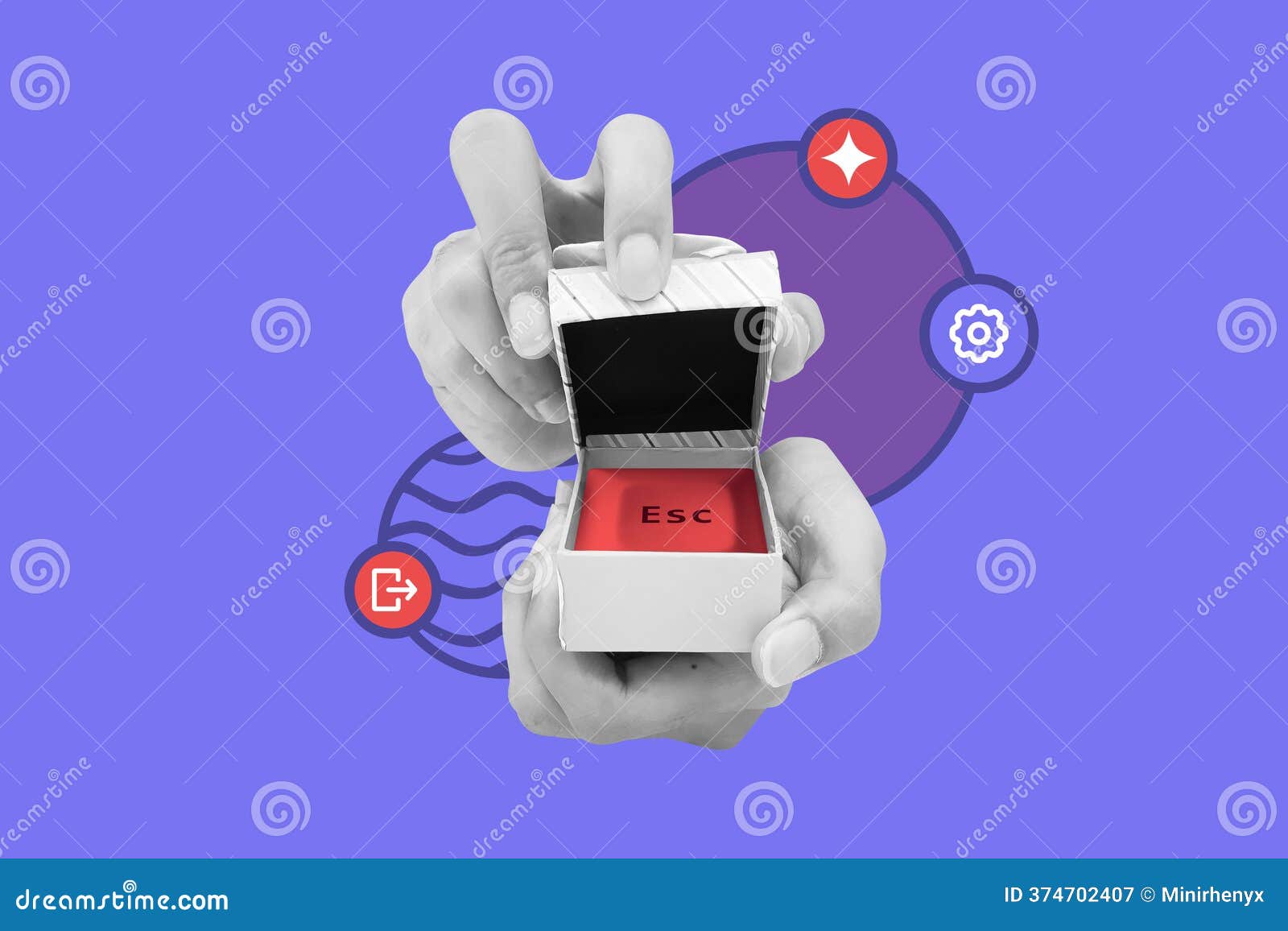 ESC Button Or Escape Button Icon Doodle Hand Drawn. Outline Line ...