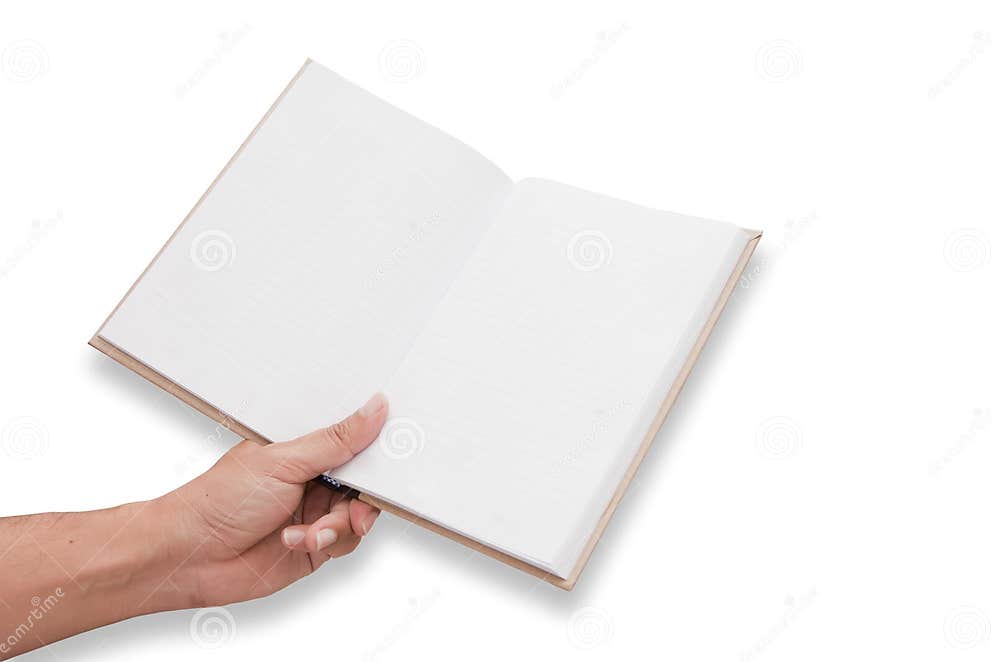 Hand is opening notebook stock photo. Image of close - 23702604
