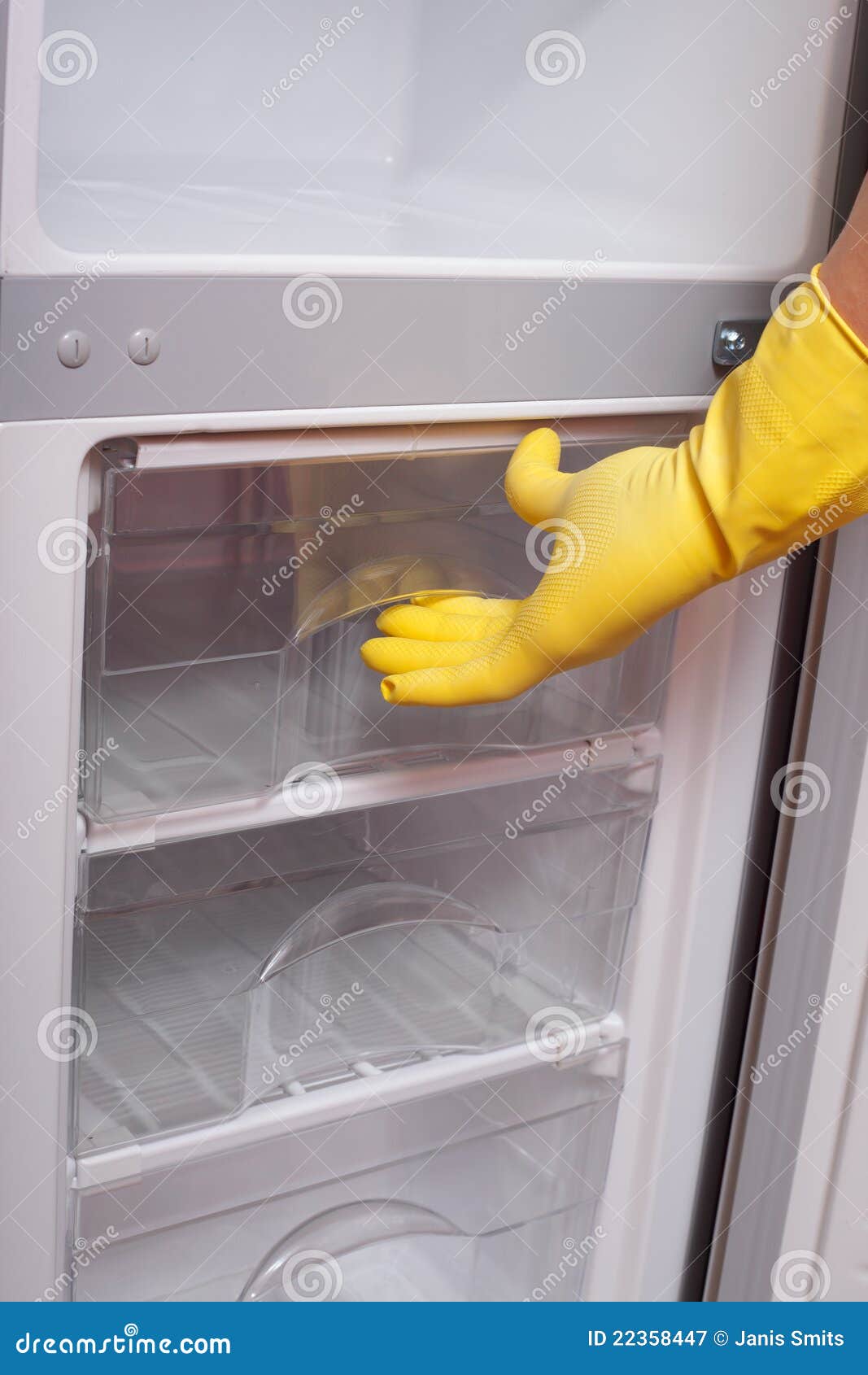 Hand opening refrigerator. stock image. Image of maid - 22358447