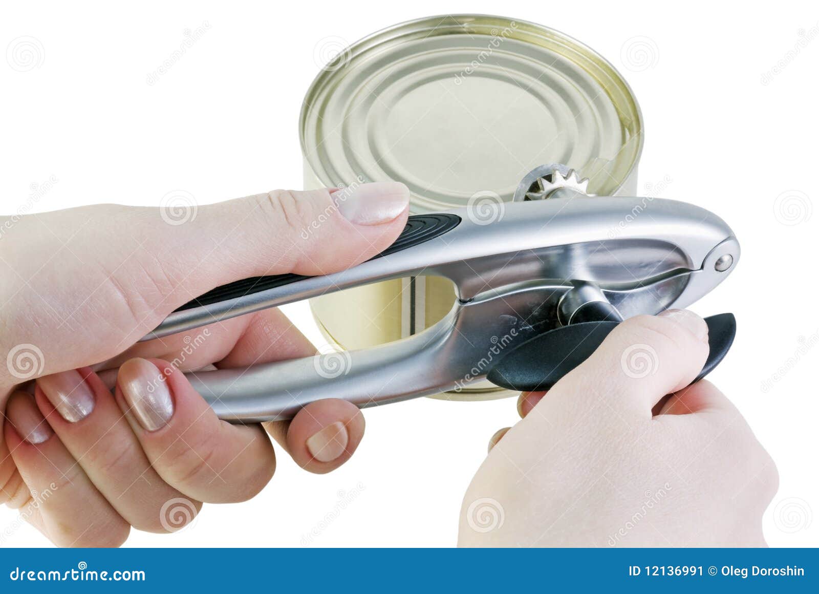 Hand Opens a Jar of Canned Food Stock Image - Image of aluminum, work ...
